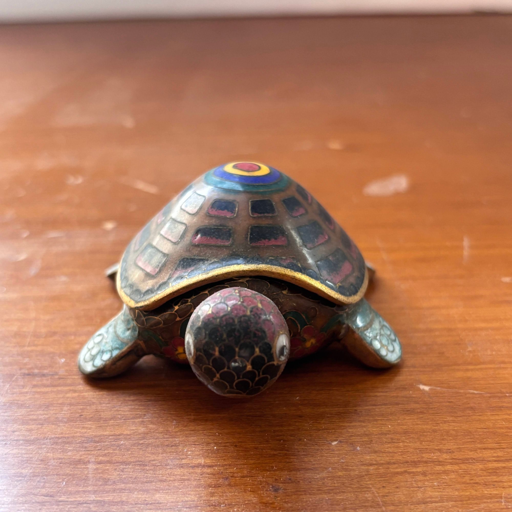 Vintage Cloisonn Enamel Turtle Trinket Box (Upstairs) #120591 ...
