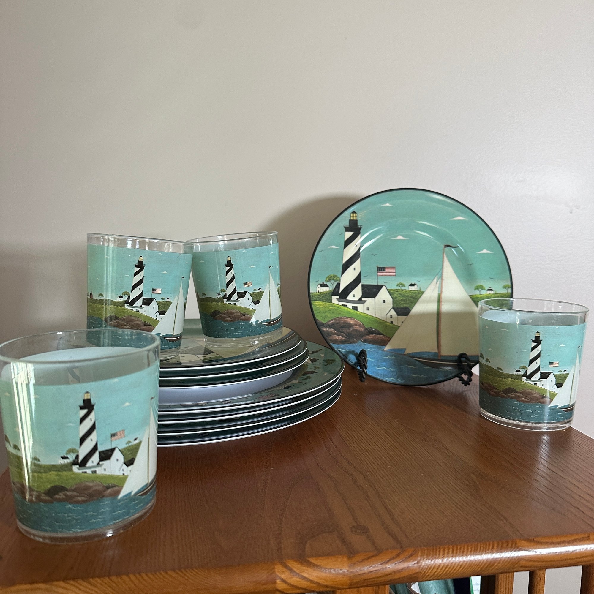 Sakura Evolution Lighthouse & Sailboat Melamine Dishes (DR) #71918 ...