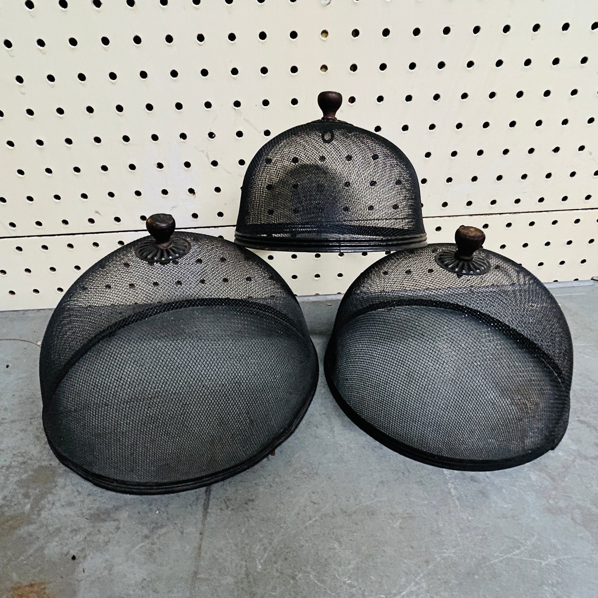 Trio Of Small Black Metal Food Covers (L1) #79791 | Auctionninja.com