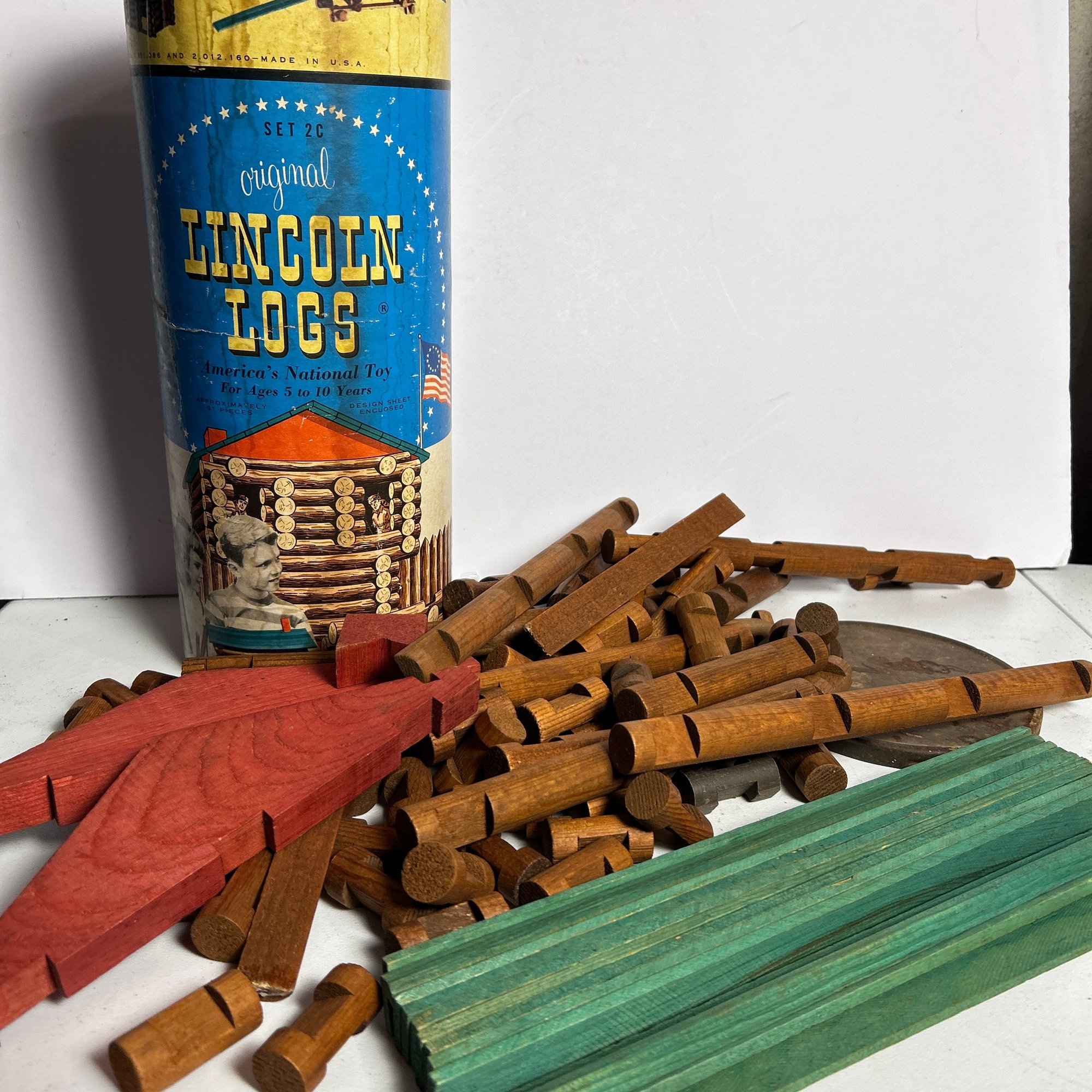 Vintage Can Toy Of Lincoln Logs (b3) #113389 | Auctionninja.com
