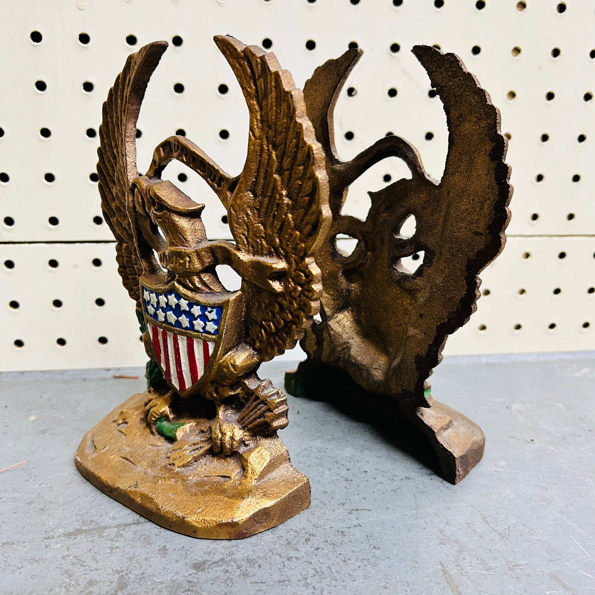 WWII Era Patriotic Eagle With Shield Metal Book Ends (l1) #79807 ...