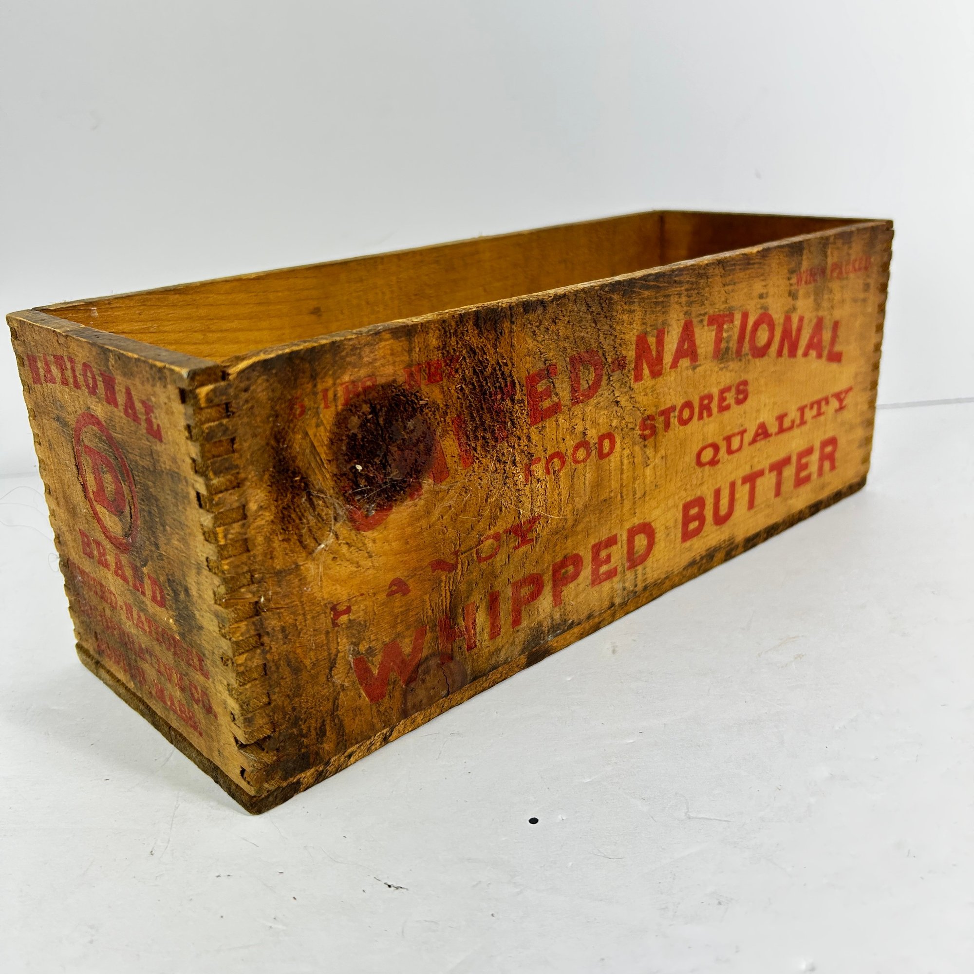 Small Vintage Wood National Good Stores Butter Box (SA-S) #124380 ...