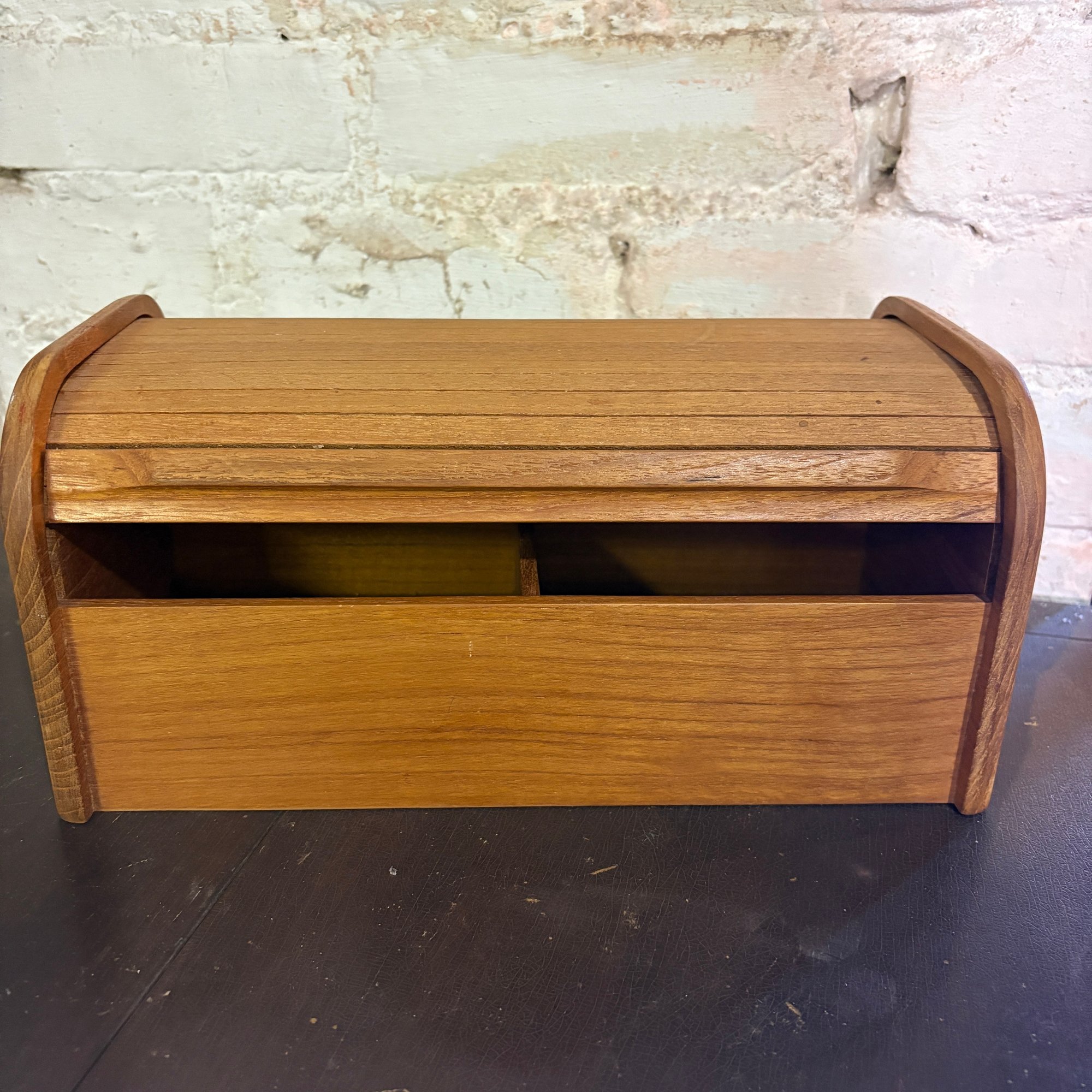 Vintage Kalmar Designs Teak Wood Roll-top Storage Box (BSMT) #120538 ...
