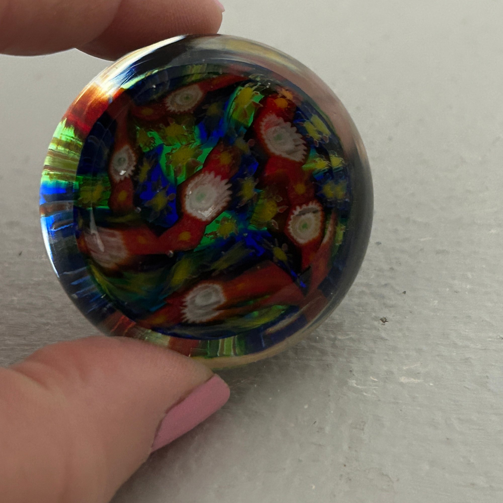 Very Small Decorative Glass Paperweight (CMH) #125060 | Auctionninja.com