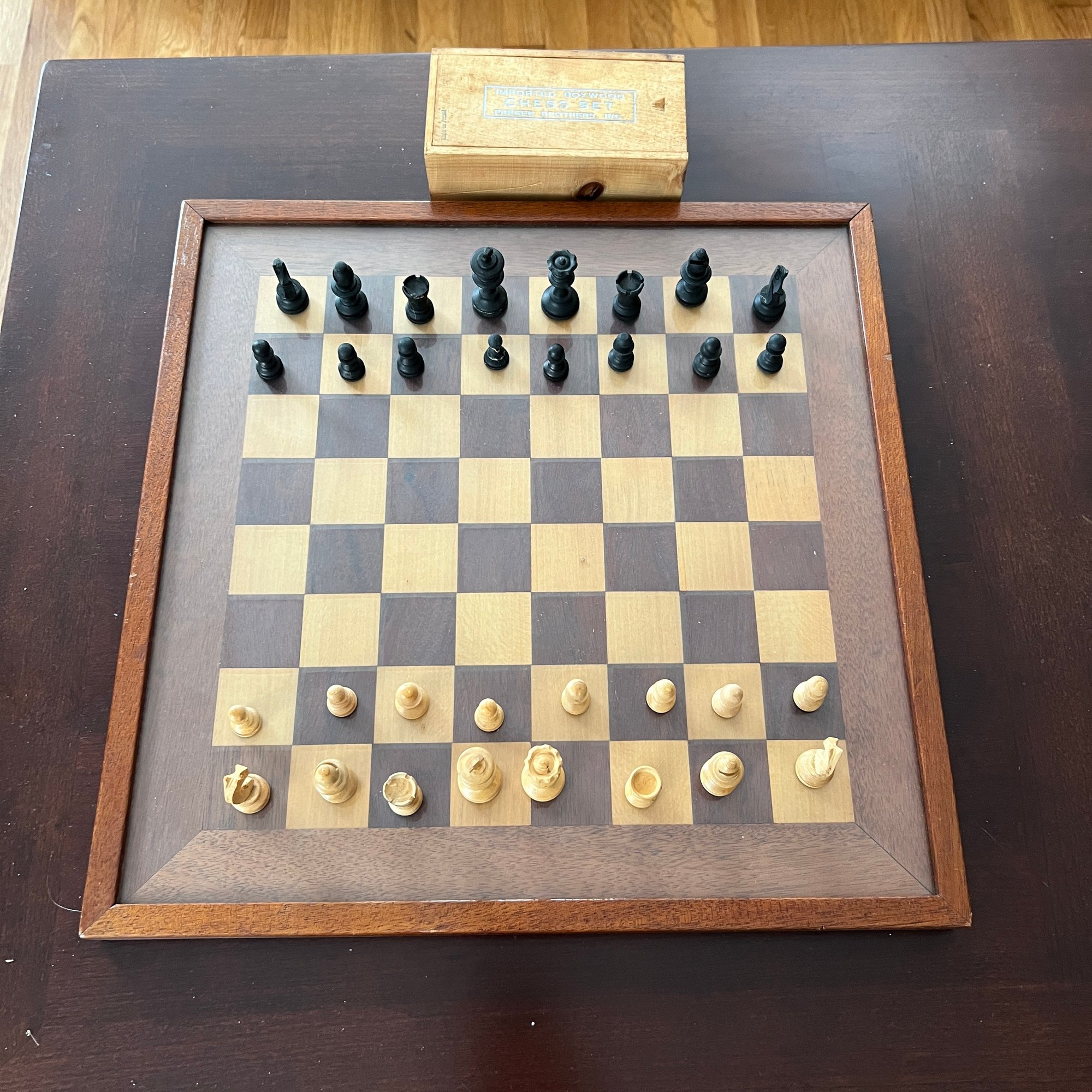 Wooden Chess Board With Vintage Parker Brothers Pieces (LR) #67185 ...