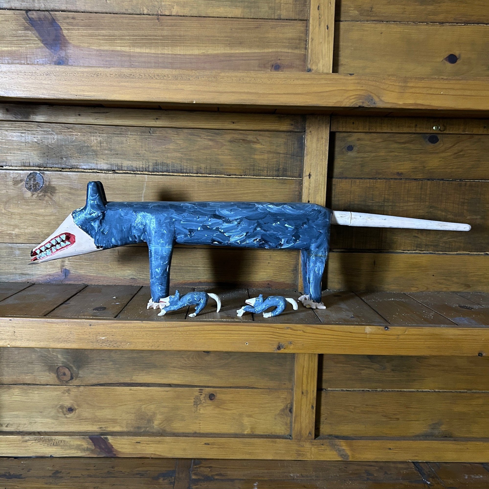 Garland And Minnie Adkins Large Possum And Two Miniature Wooden Art ...
