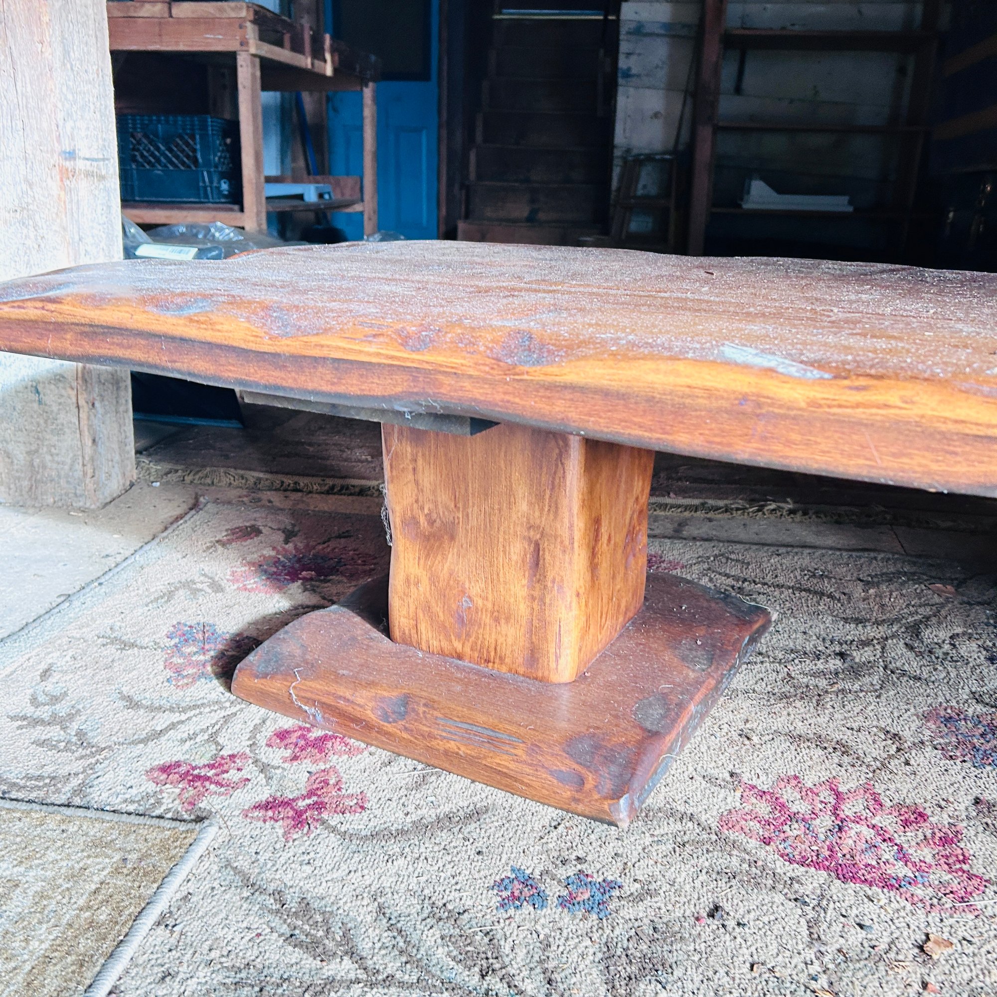 Long Rustic Low Wood Table 70"x15"x26" (garage) #76901 | Auctionninja.com