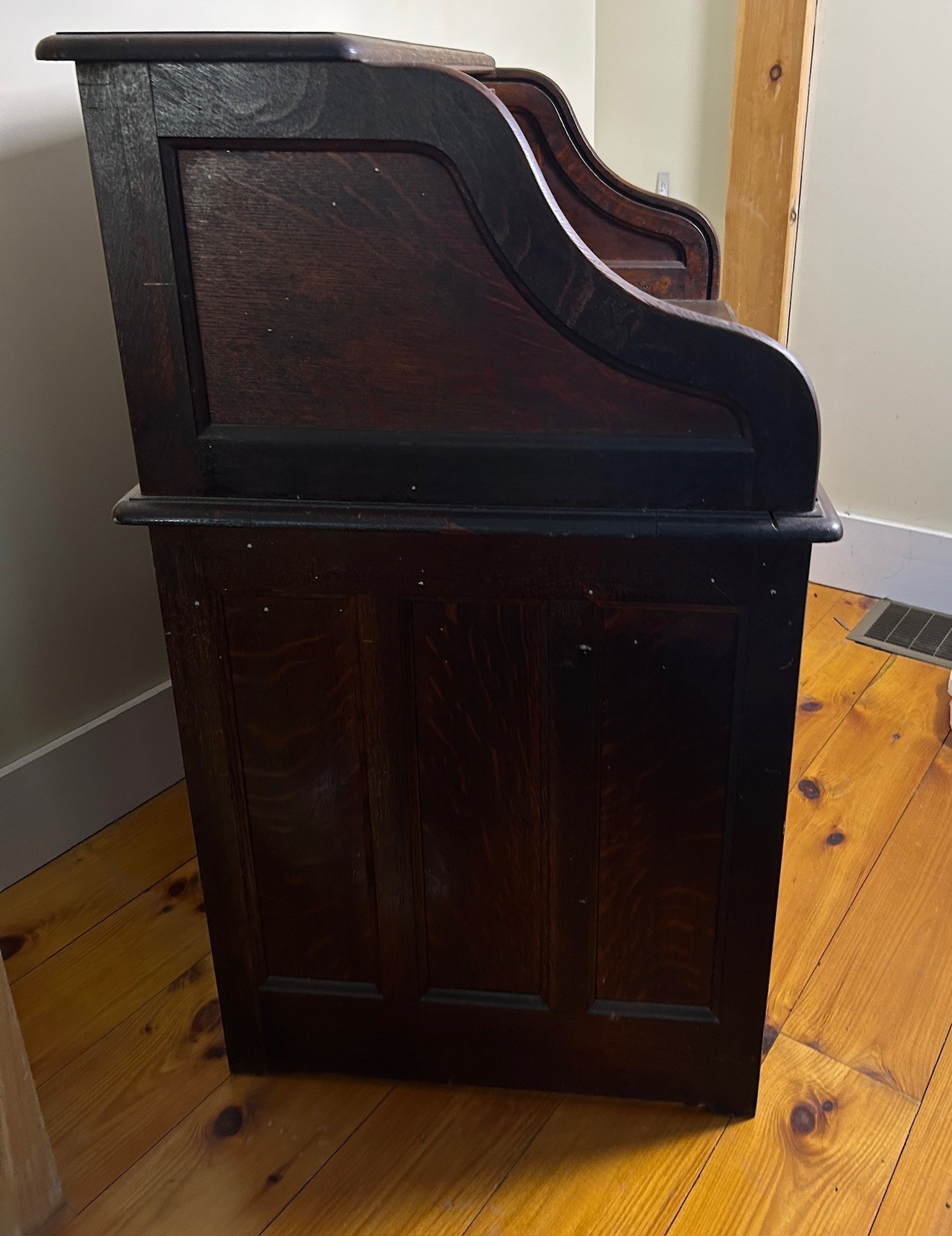 Heavy Wooden Desk With Top Compartments, Middle Drawer And Four Side ...