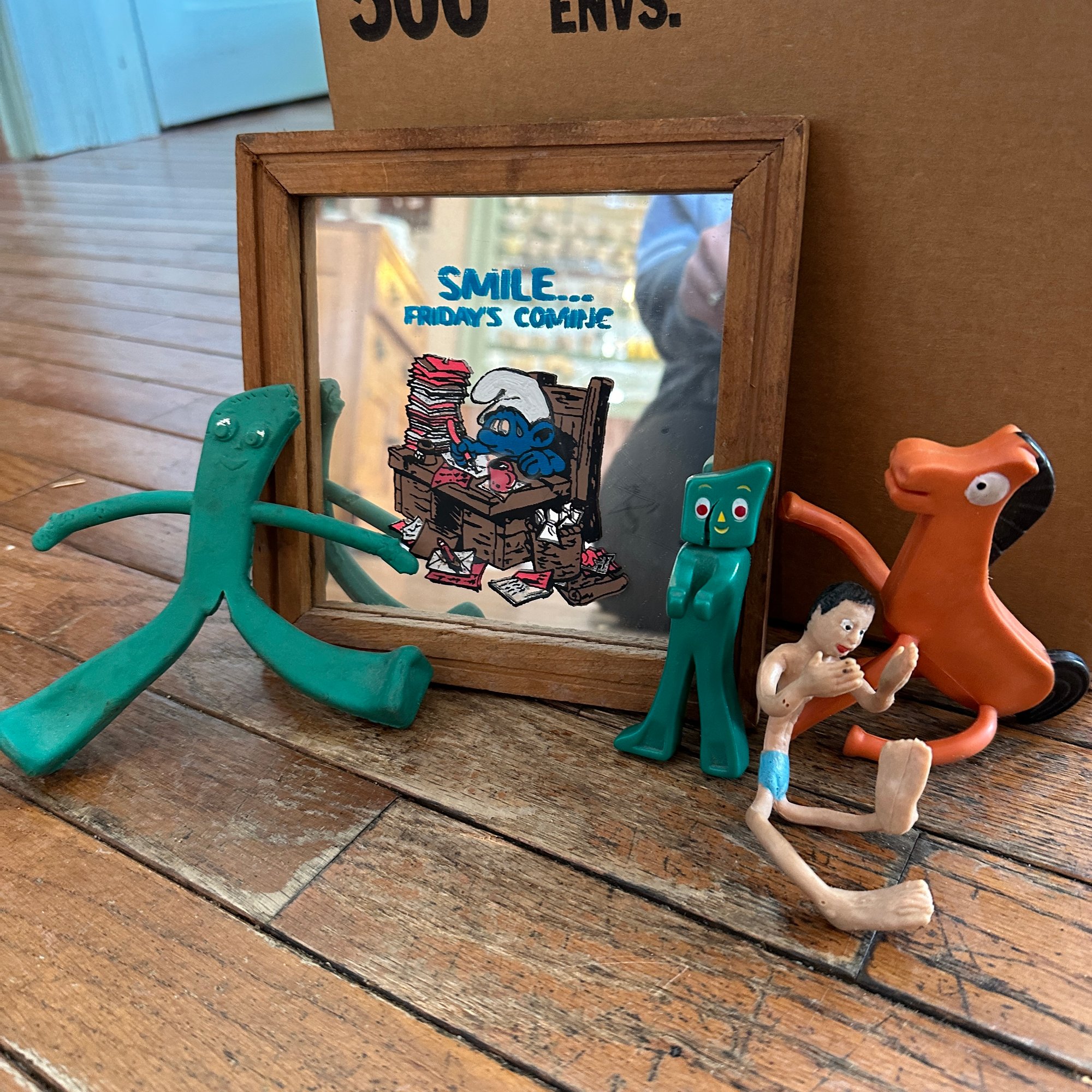 Vintage Mirrored Smurf Sign & Gumby Characters (HW2 - Kitchen) #78690 ...