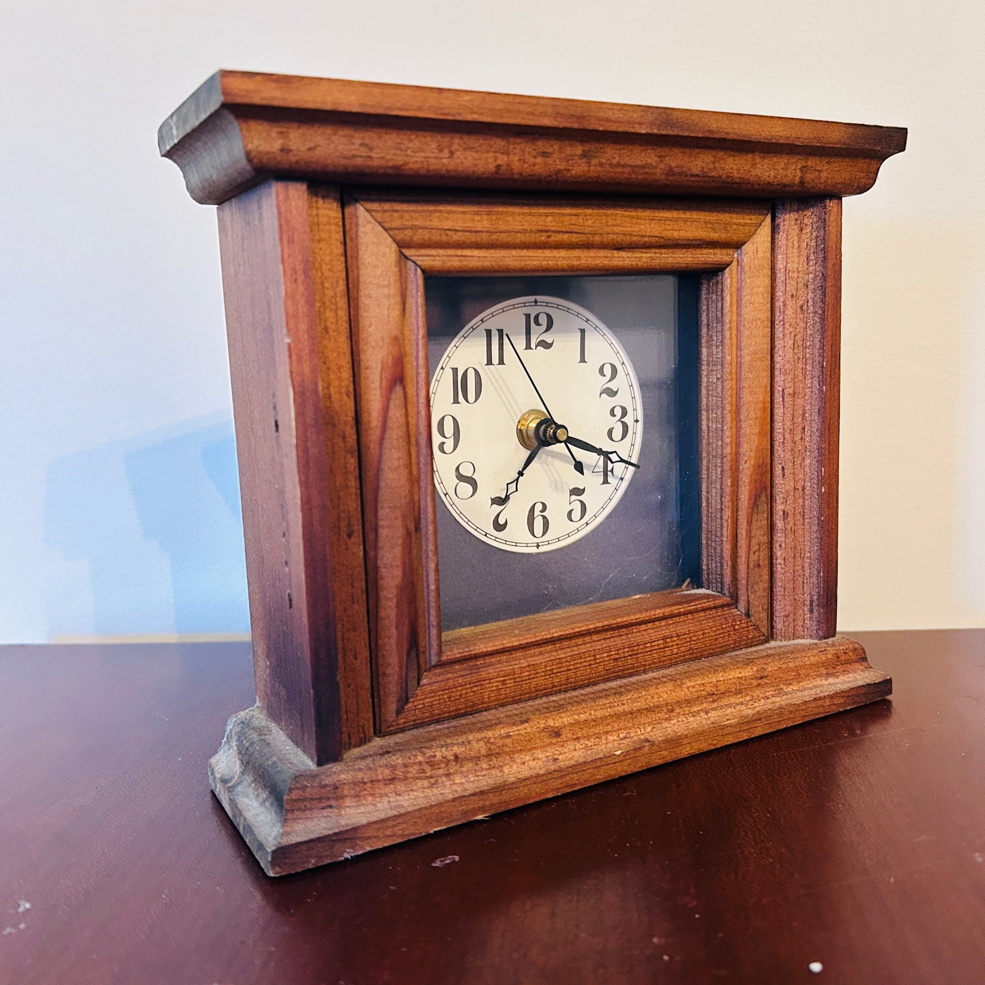 Small Wooden Desk Clock By Noel Woodcraft (LR) #77647 | Auctionninja.com