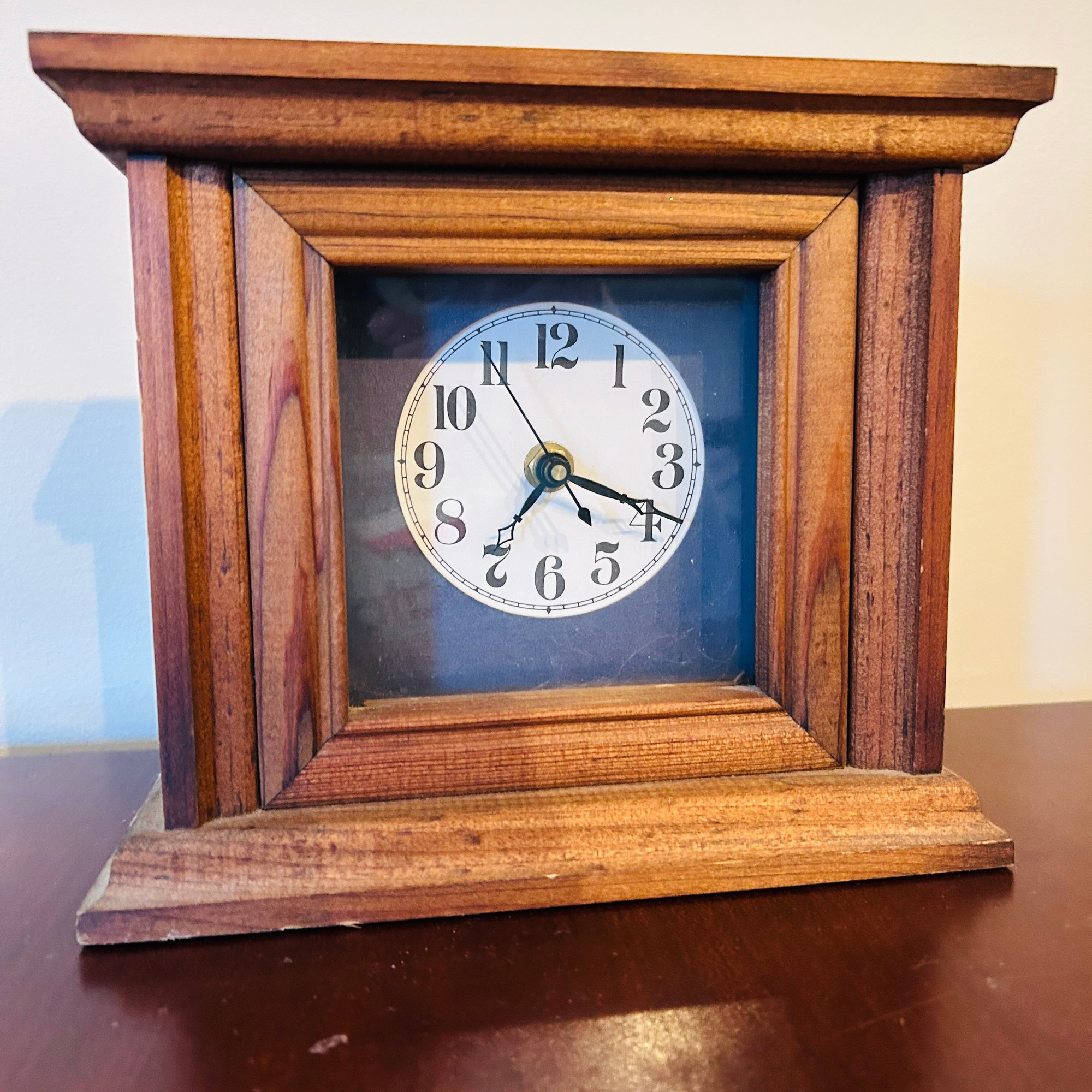 Small Wooden Desk Clock By Noel Woodcraft (LR) #77647 | Auctionninja.com