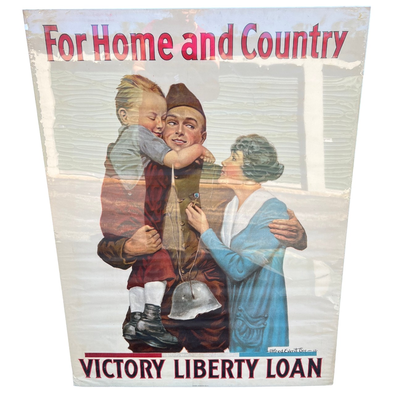 WWI Era (1918) Lithographed Poster: "For Home & Liberty / Victory ...