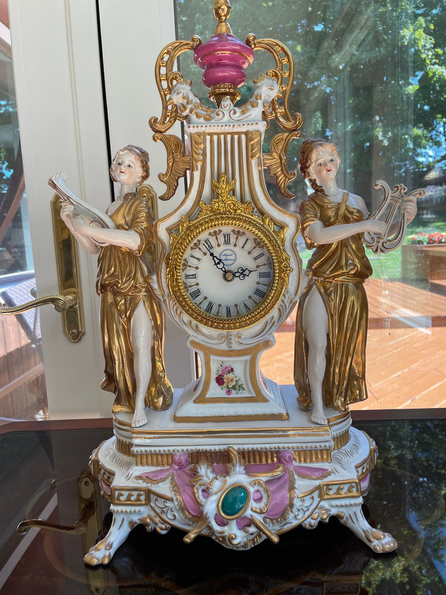 ANTIQUE RICHARD KLEMM DRESDEN FIGURAL PORCELAIN MANTLE CLOCK #12106 ...