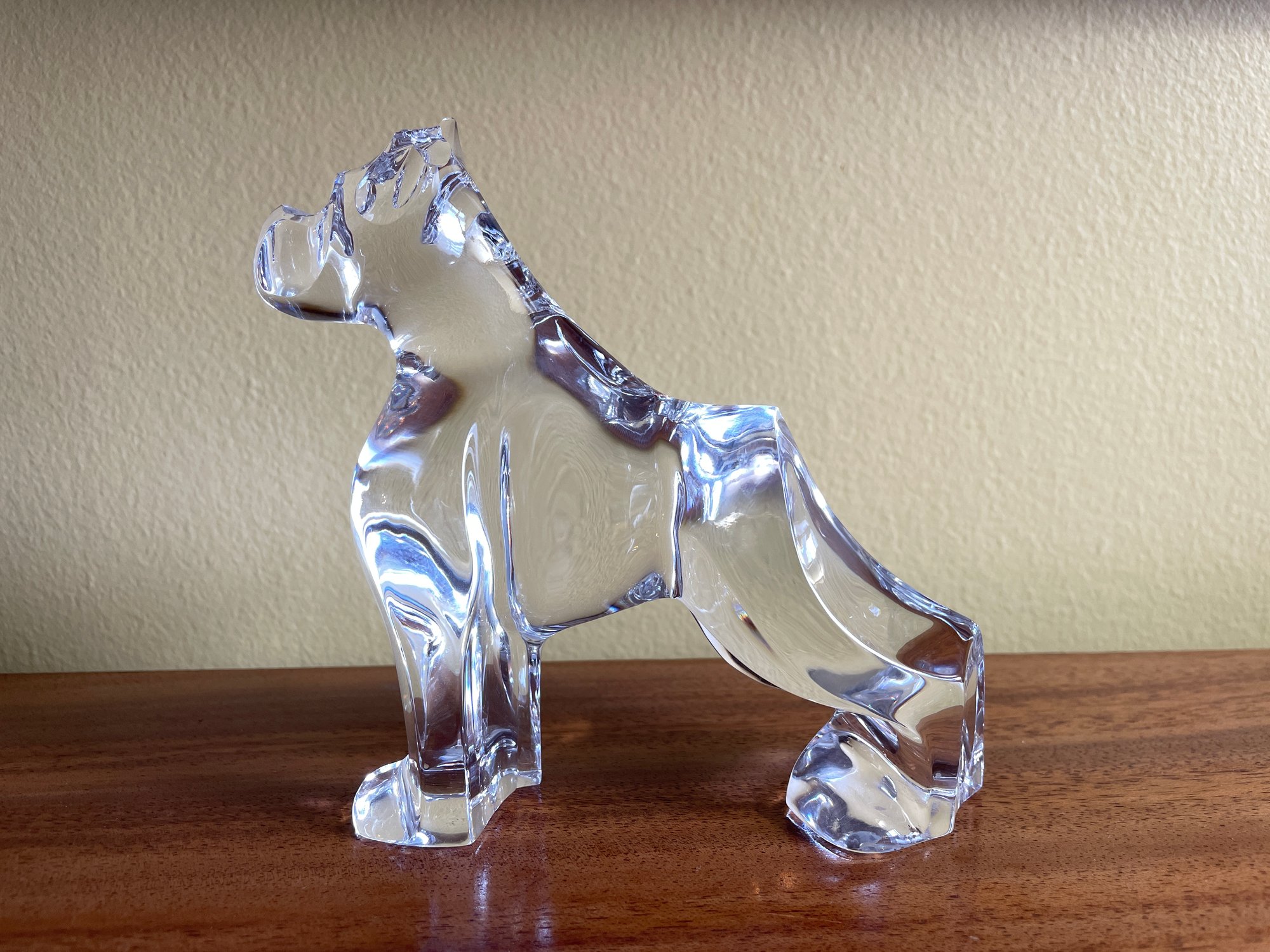 BACCARAT FRANCE CRYSTAL BOXER DOG FIGURINE #11929 | Auctionninja.com