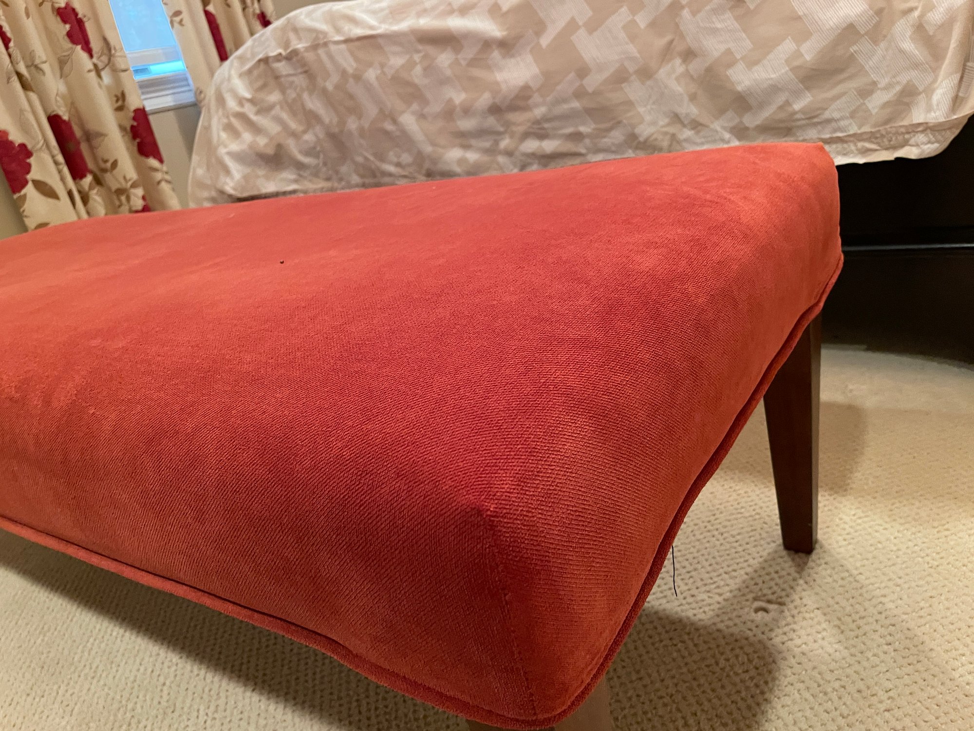 Upholstered Red Bed Bench #13691 | Auctionninja.com