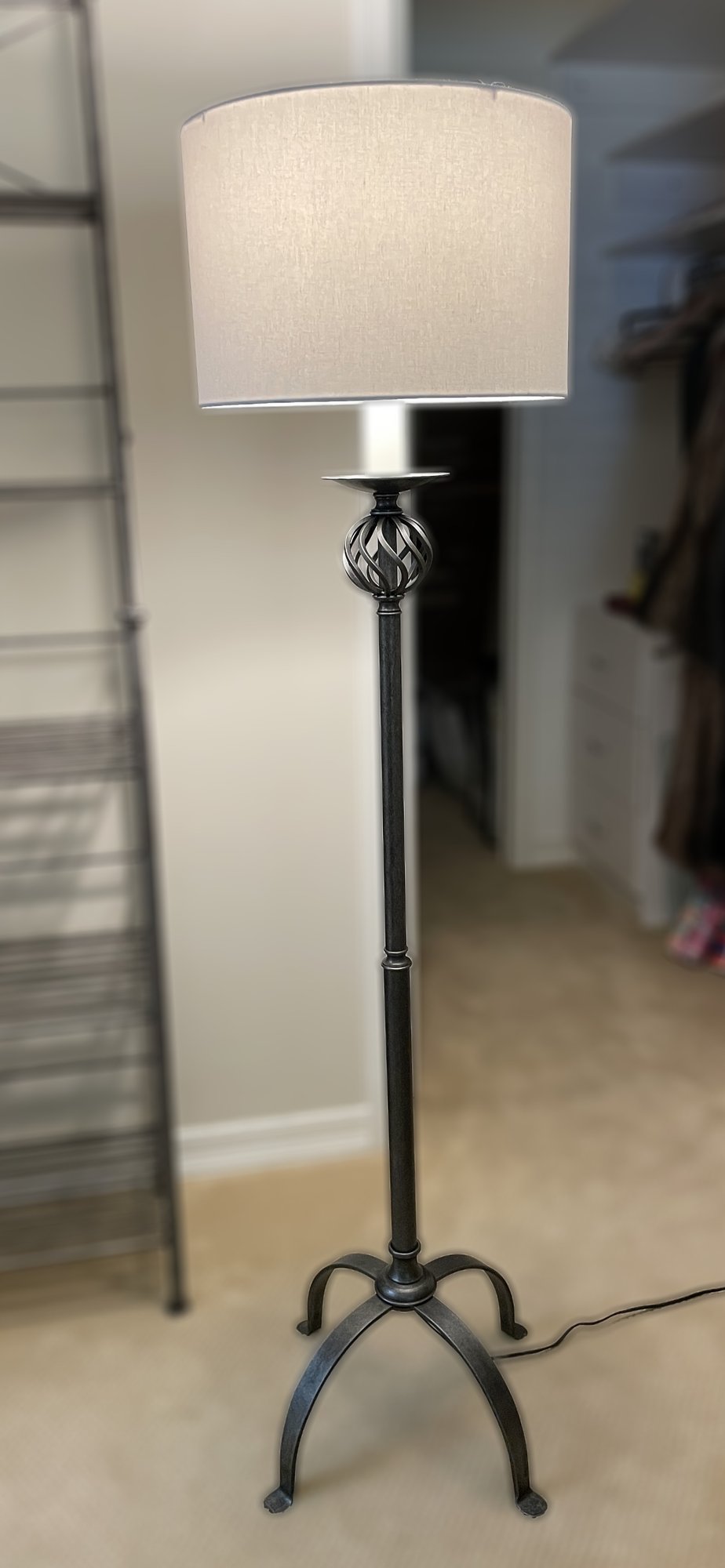 VINTAGE FRENCH GOTHIC WROUGHT IRON FLOOR LAMP #17426 | Auctionninja.com