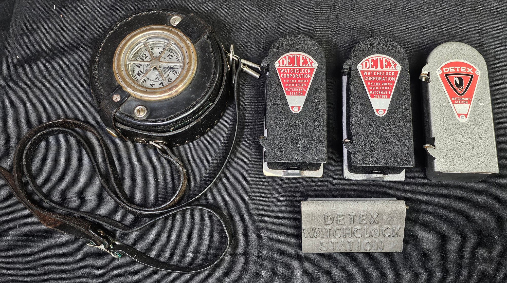 R8 Vintage Detex Watchman's Station Boxes With Key And Detex Watchman's ...