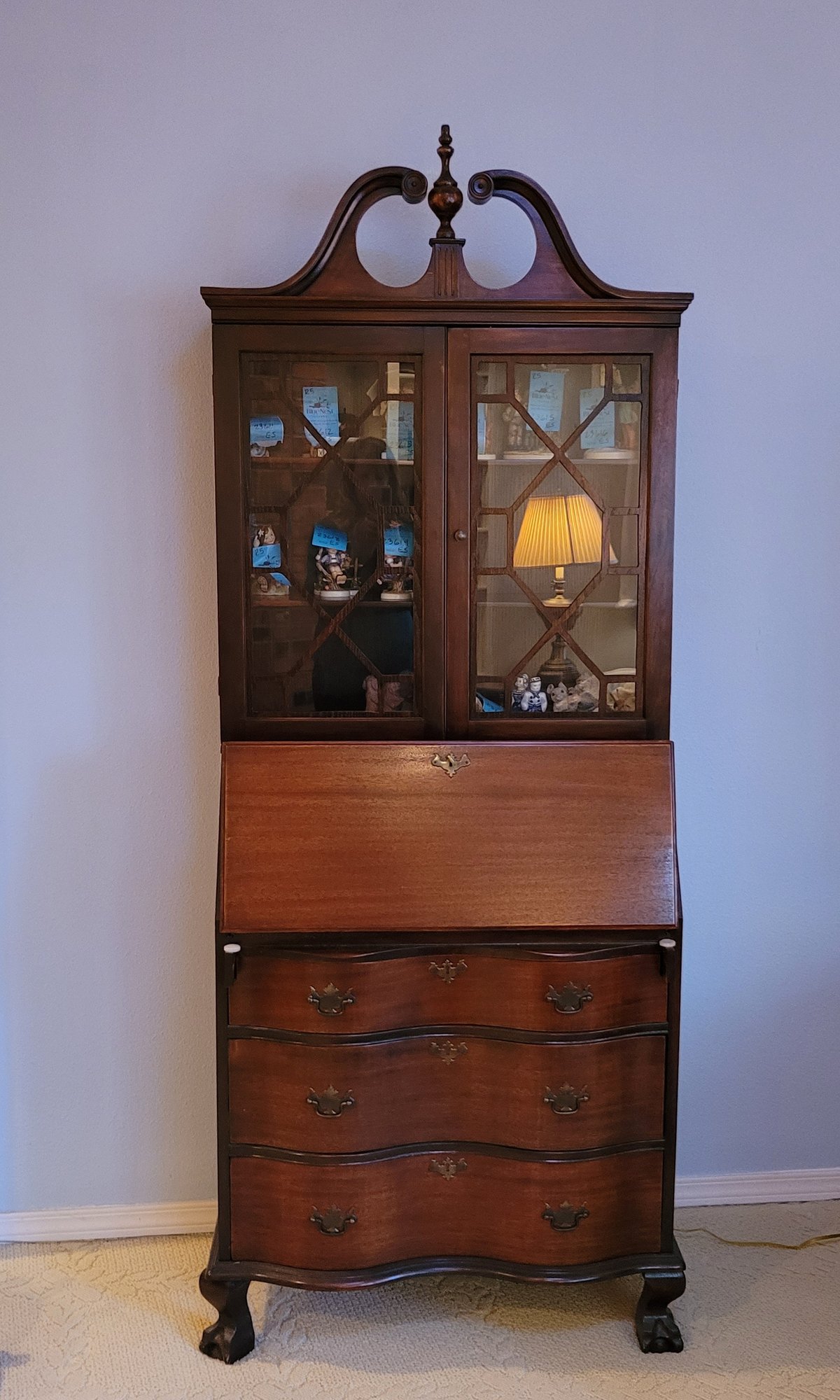 *R5 Ball And Claw Feet Tall Secretary Desk #23621 | Auctionninja.com