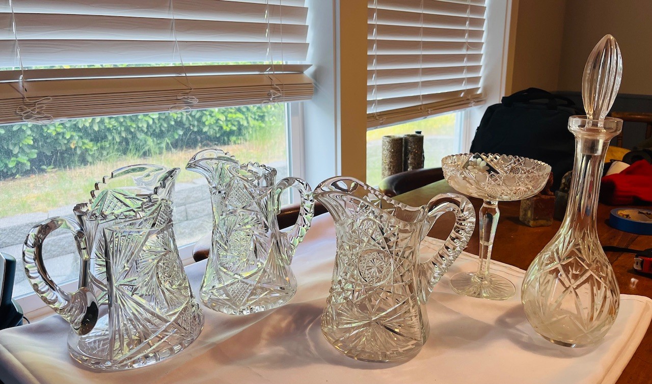 R1 Antique Cut Glass Pitchers, Candy Dish And Decanter #52487 ...