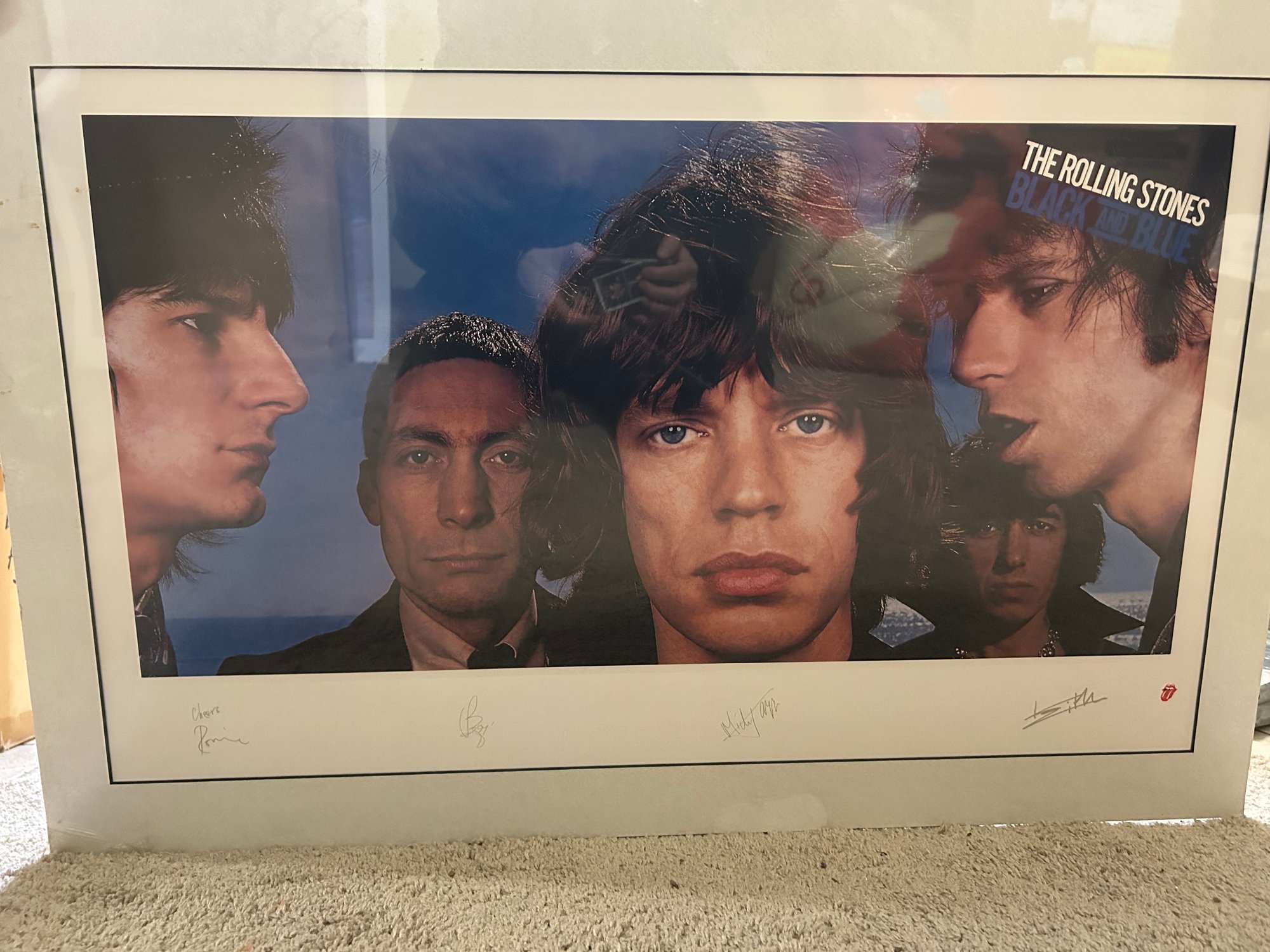 R1 Laminated Official The Rolling Stones Black And Blue Signed Poster ...