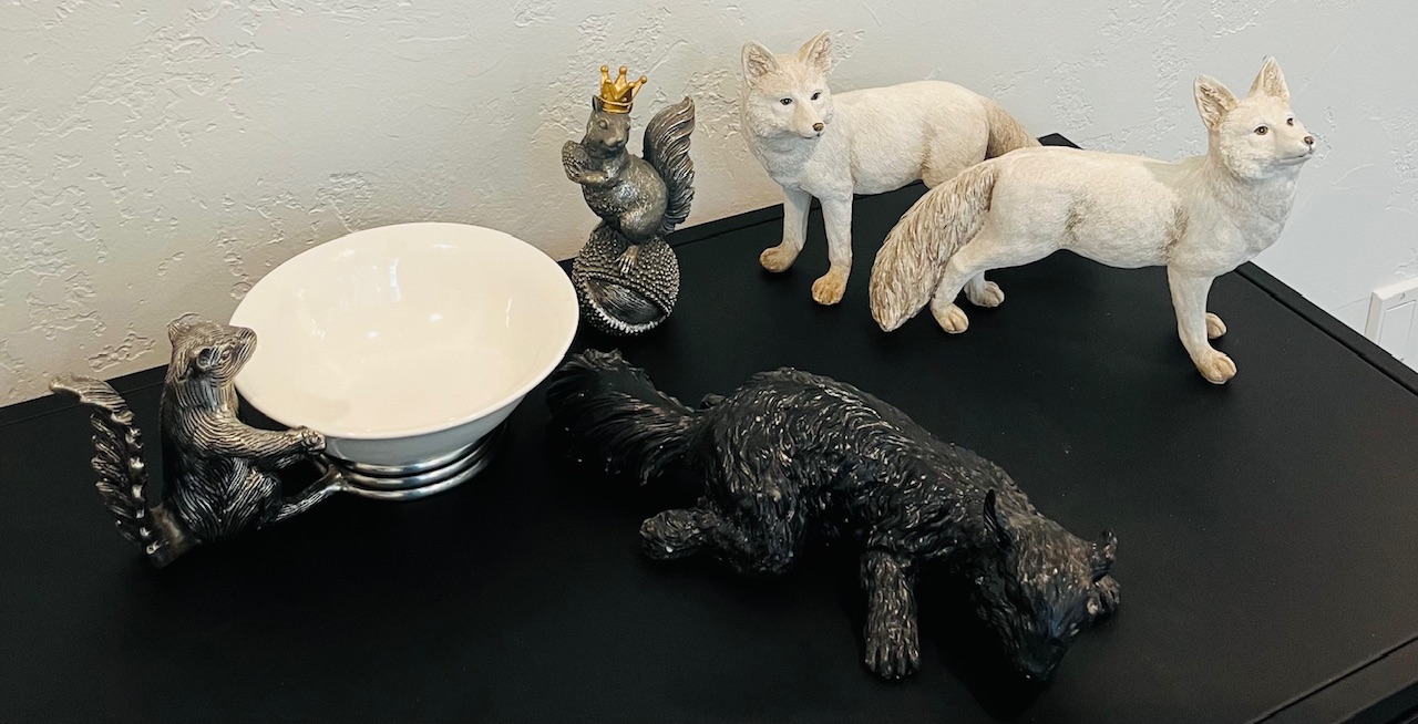R5 Animal Statues Decorative Fox Statues, Squirrel Statues, Bowl ...