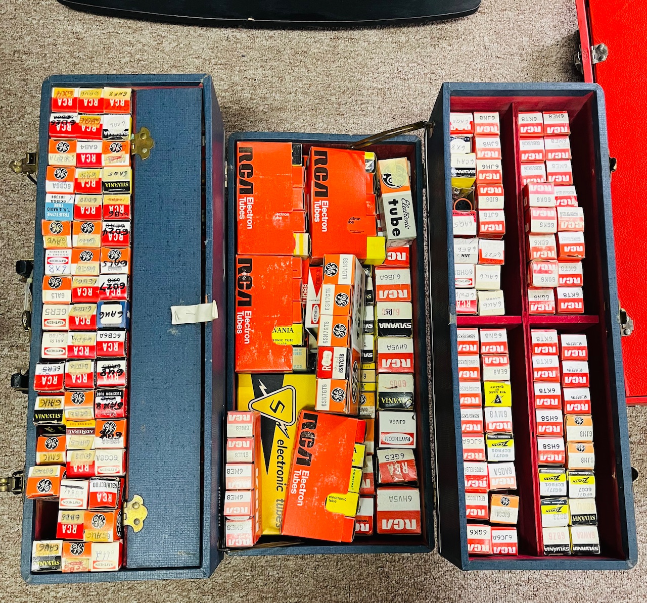 R13 Blue Raytheon Vintage Radio TV Vacuum Tube Valve Caddy Carrying ...