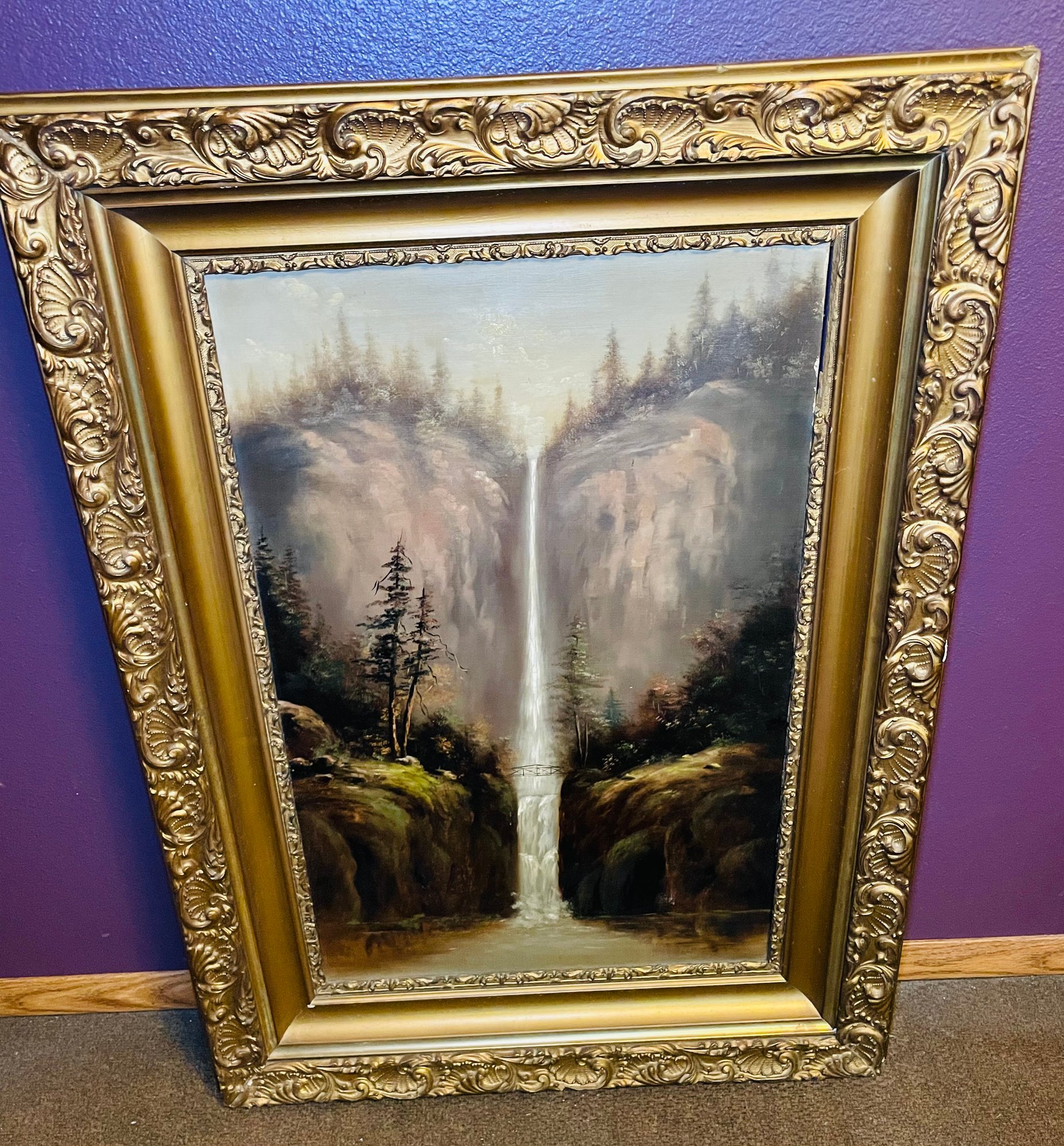 R5 Eliza Barchus School C.1890s Oil Painting On Canvas In Gold Toned ...