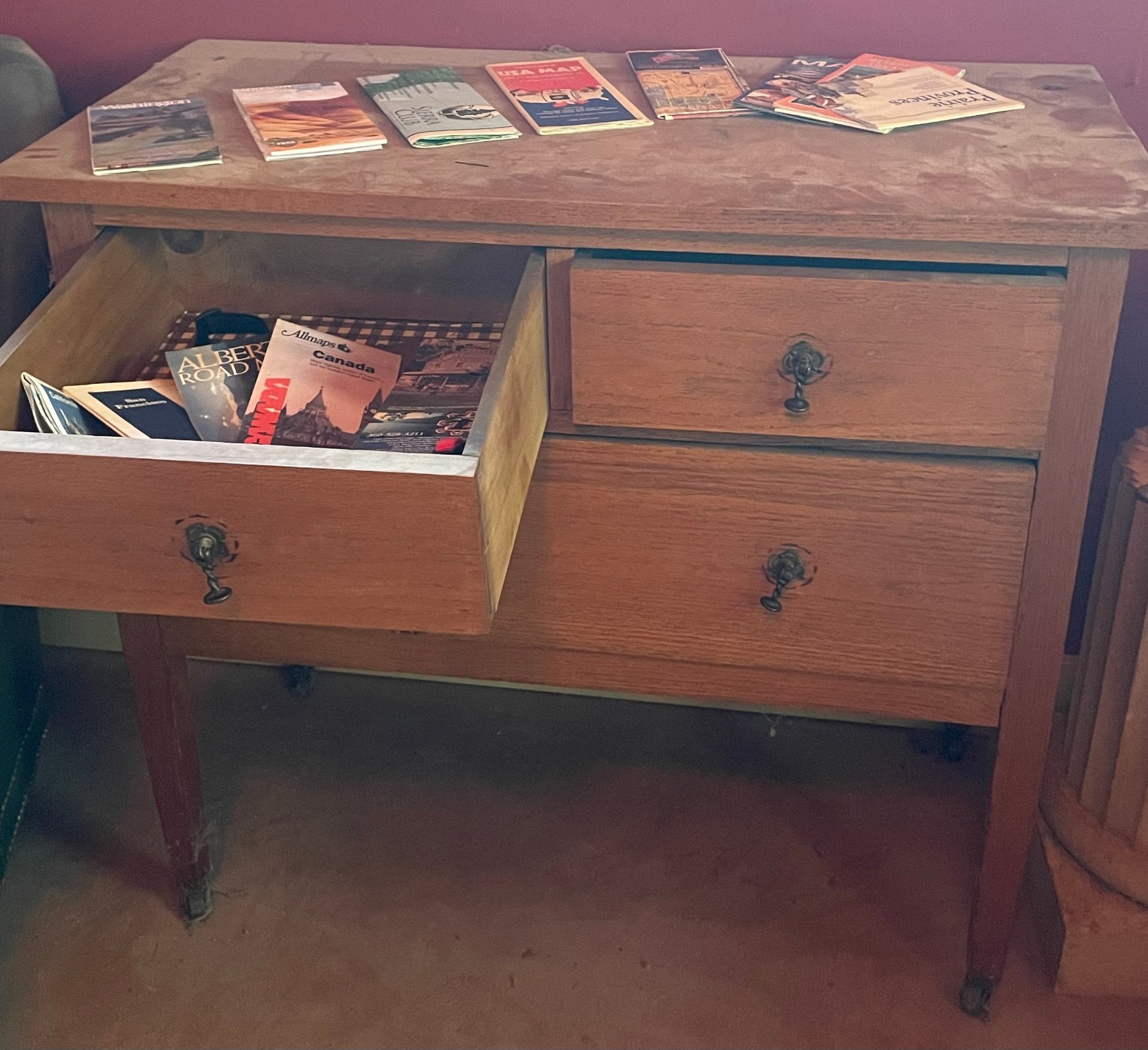 Dresser On Legs With Maps #9327 | Auctionninja.com