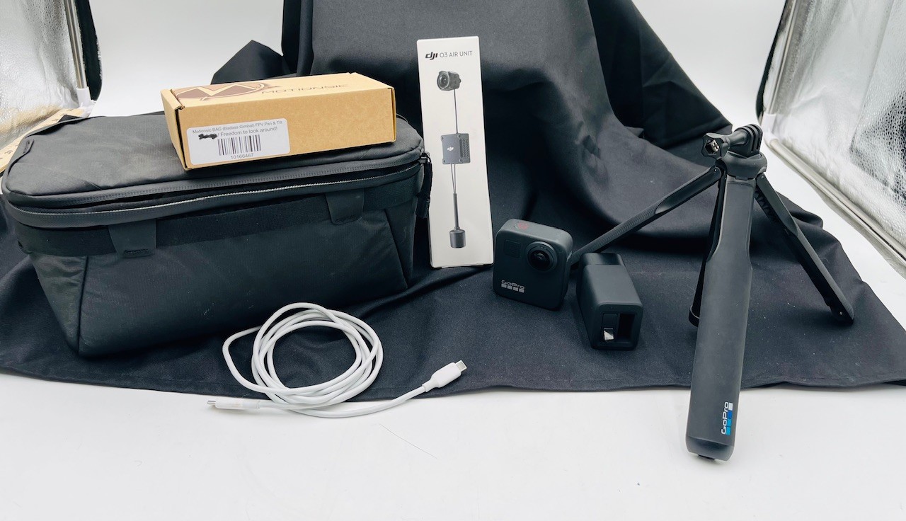 R6 GoPro Camera W/battery Tripod, Motionsic BAG Gimbal, Dji 03 Air Unit ...