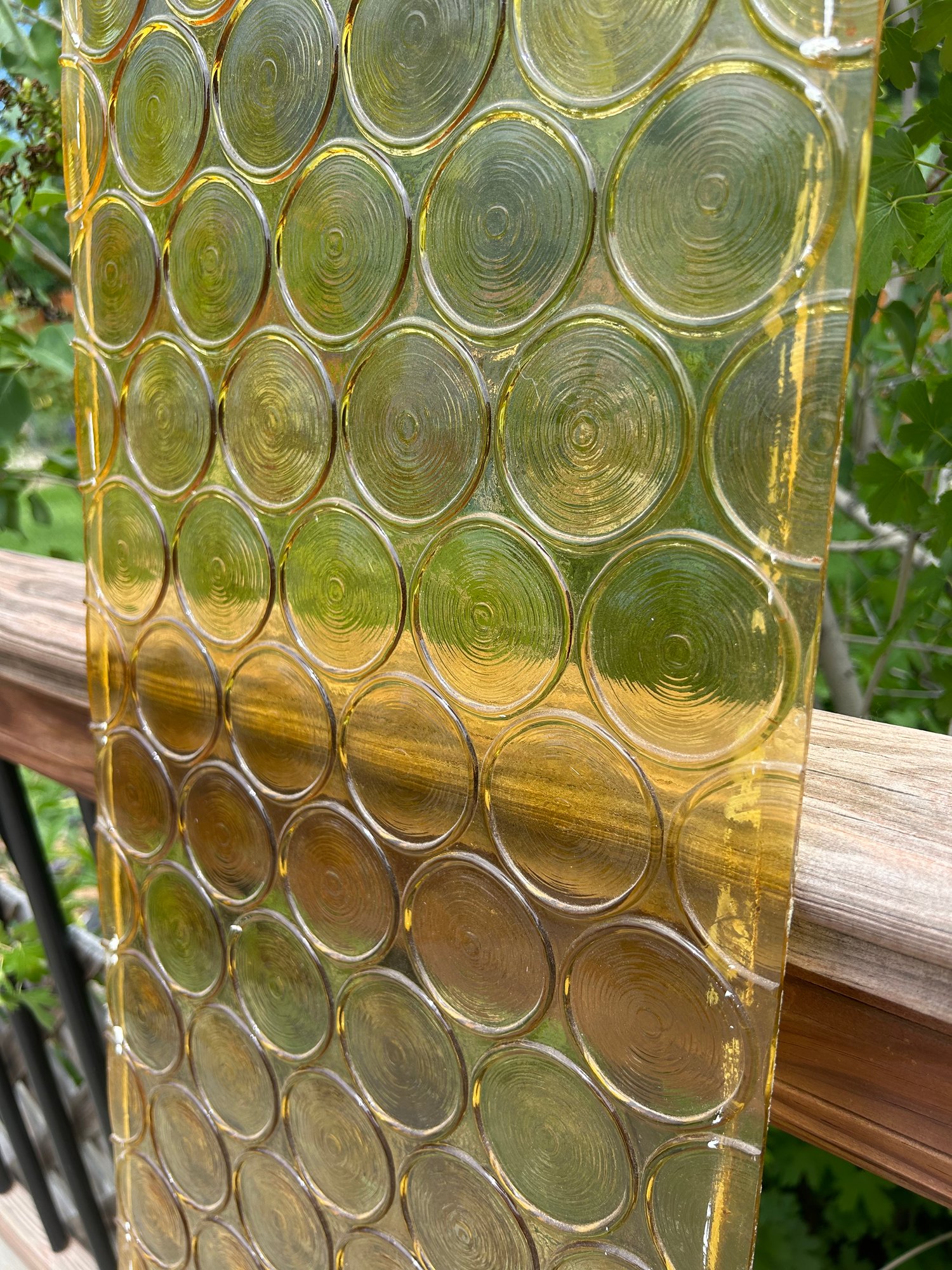 Vintage Amber Bullion Glass Window Panel (#1) #13256 | Auctionninja.com