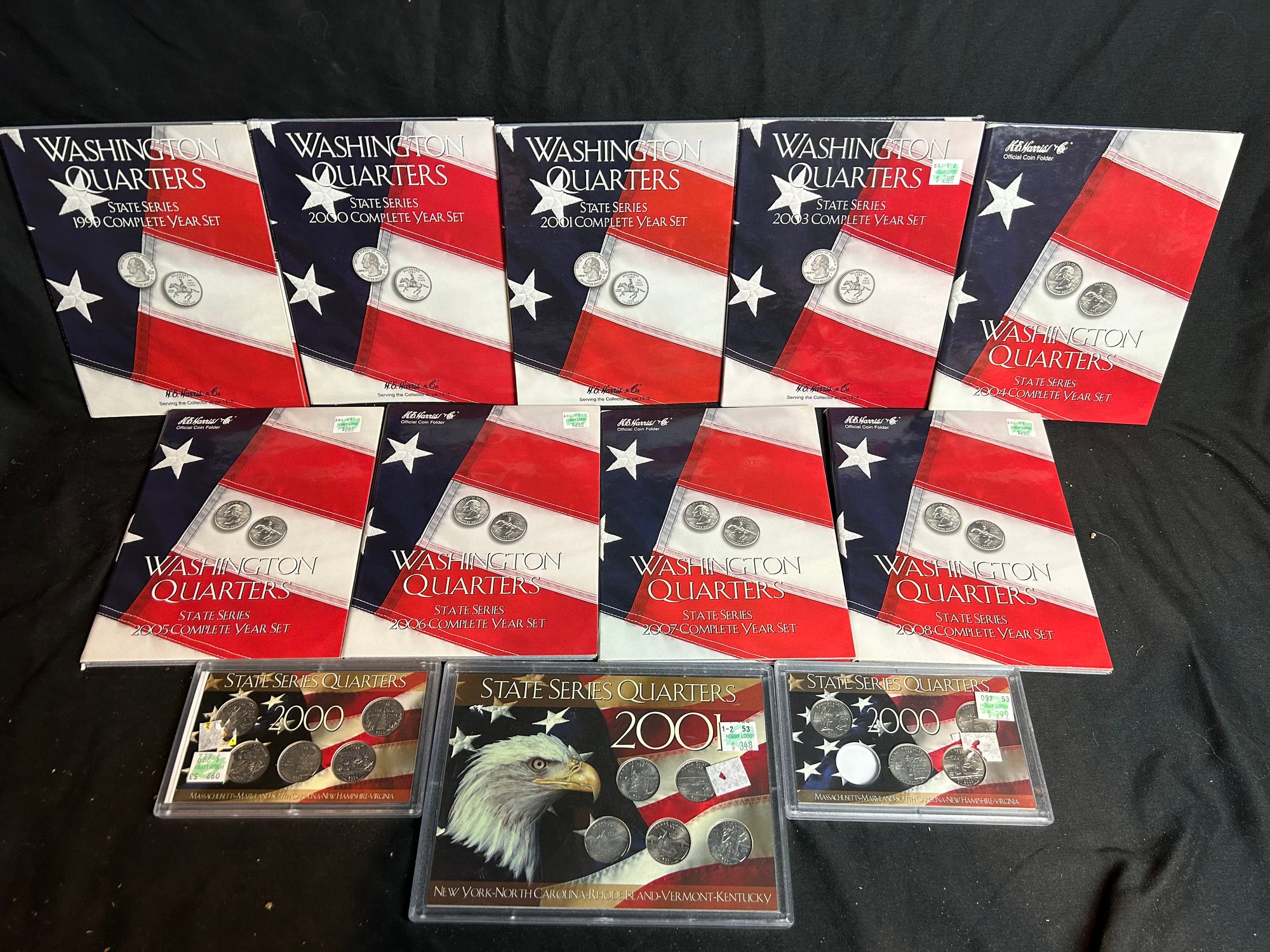 H.E. Harris & Co. Coin Collector Books (Some With Coins) And 3 ...