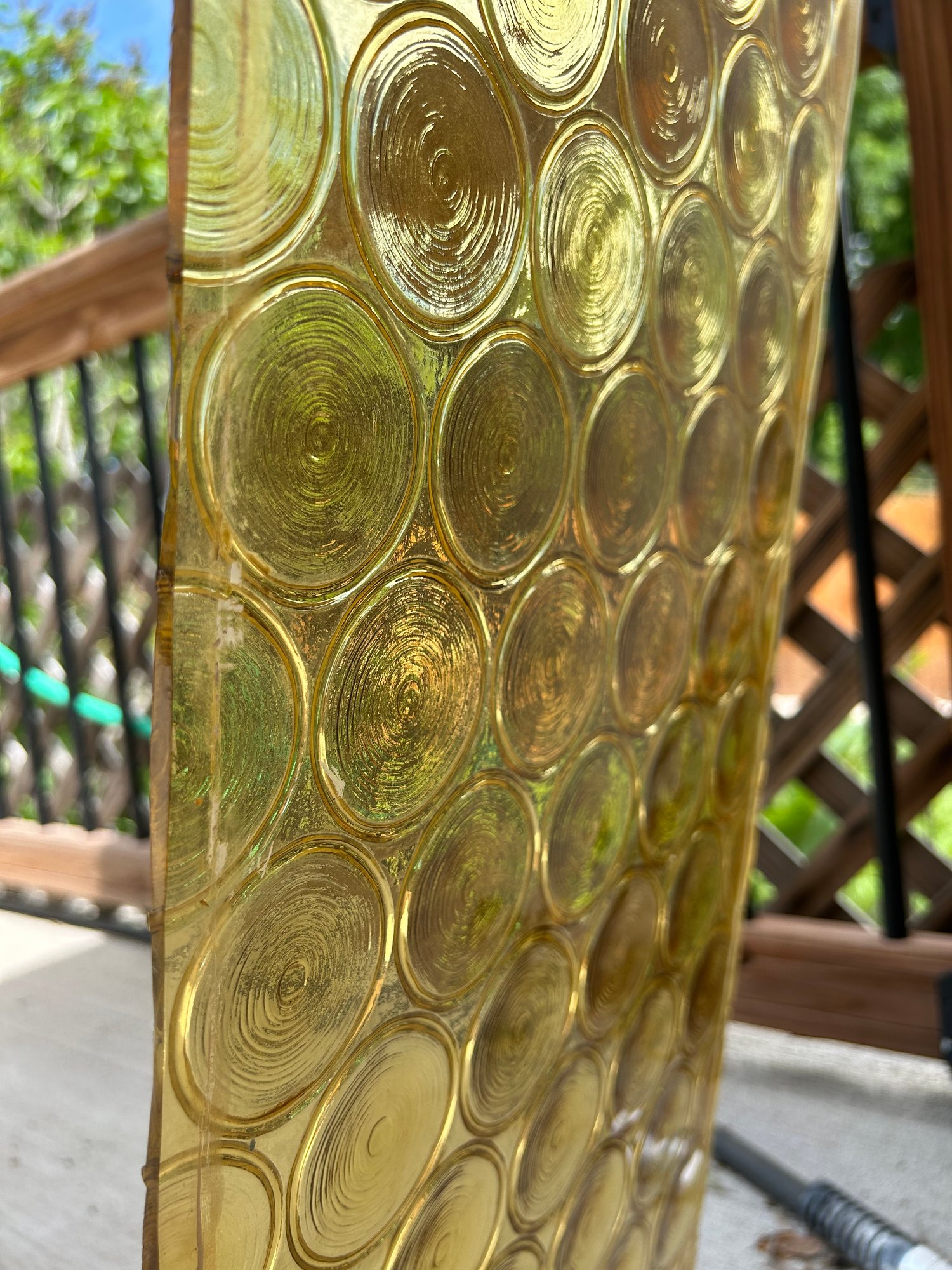 Vintage Amber Bullion Glass Window Panel (#1) #13256 | Auctionninja.com