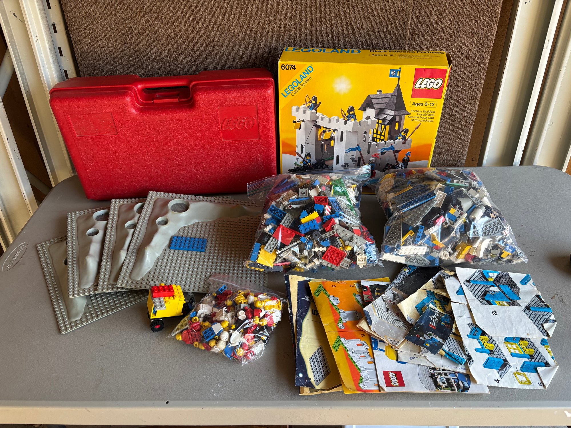 Assortment Of Vintage Legos, Instructions, And Storage Case #22362 ...