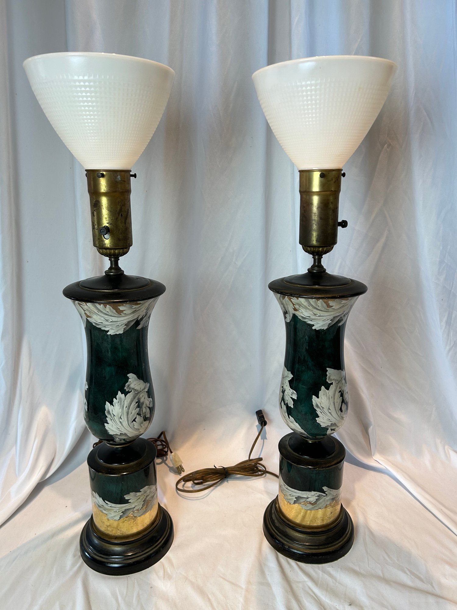 Pair Of Antique Torchiere Table Lamps #15775 | Auctionninja.com
