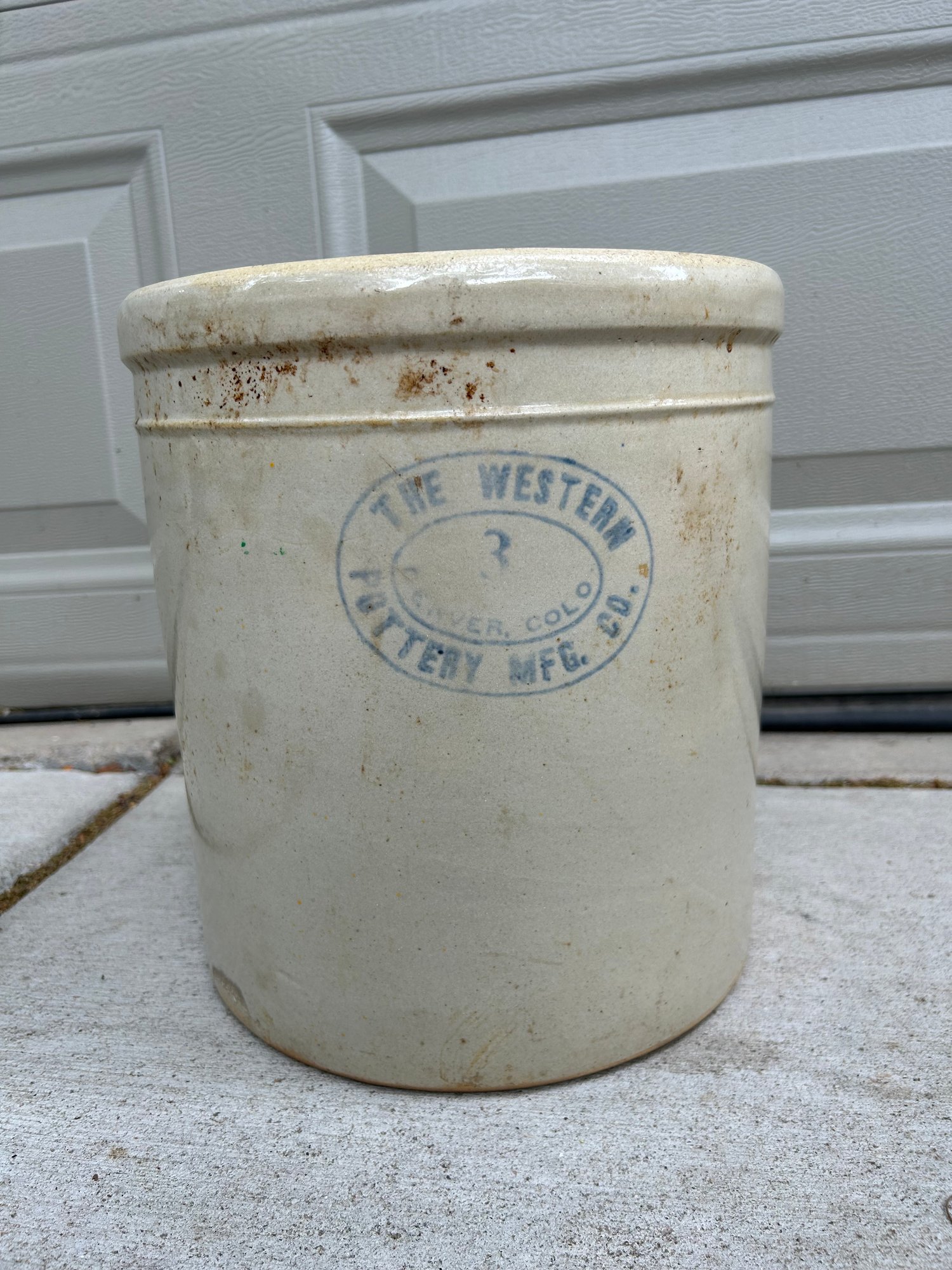 The Western Pottery Mfg Co Denver, Colo. 3 Gallon Crock #21898 ...