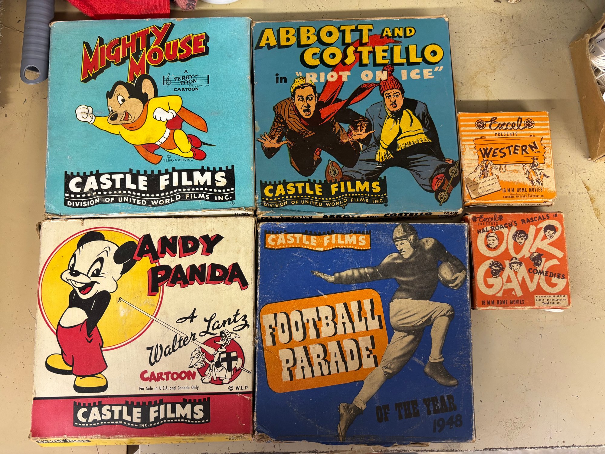 16mm Movie Films - Andy Panda, Mighty Mouse, Abbott And Costello, And ...