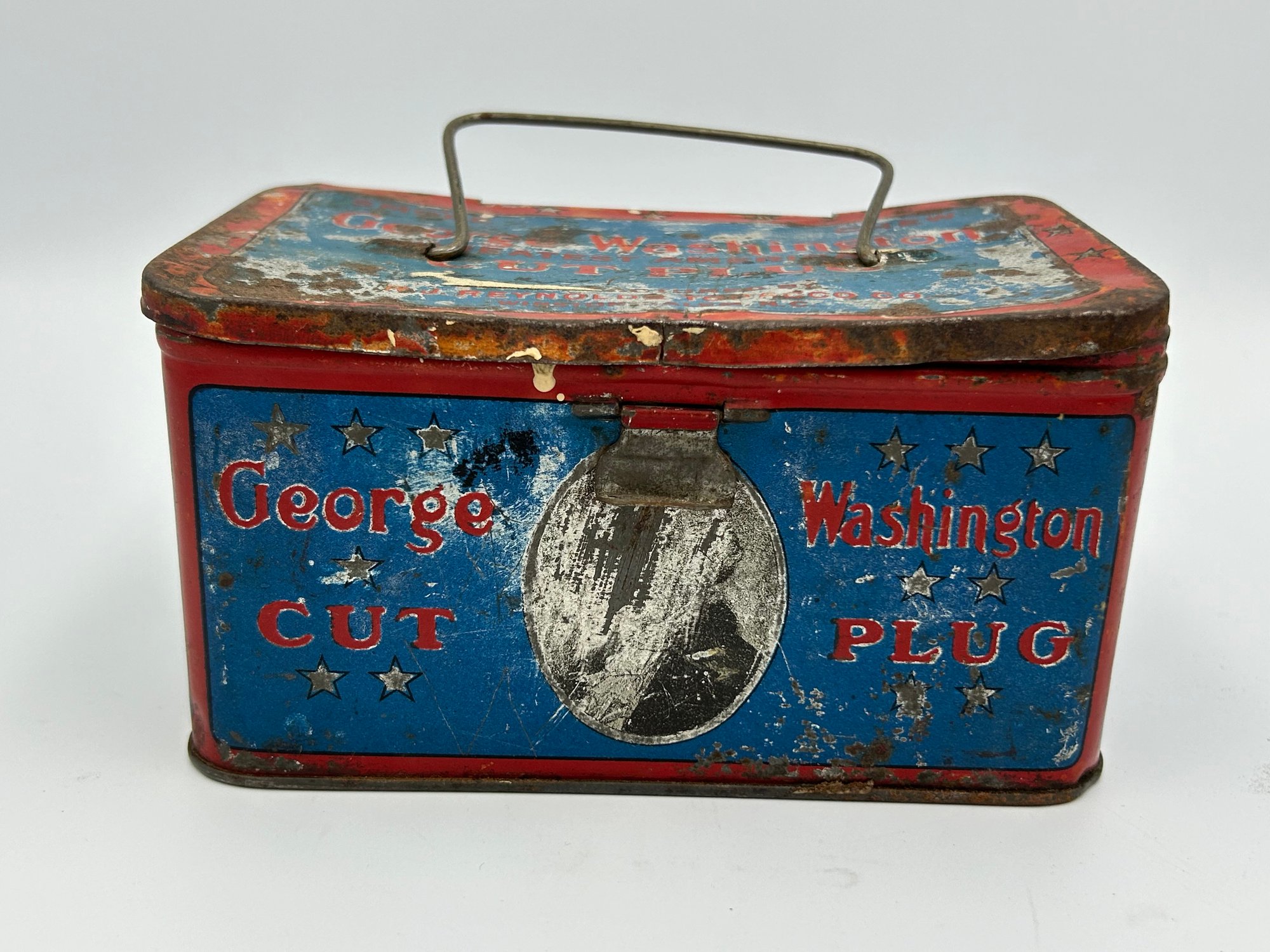 Antique Vintage George Washington Tobacco Tin #1012 | Auctionninja.com