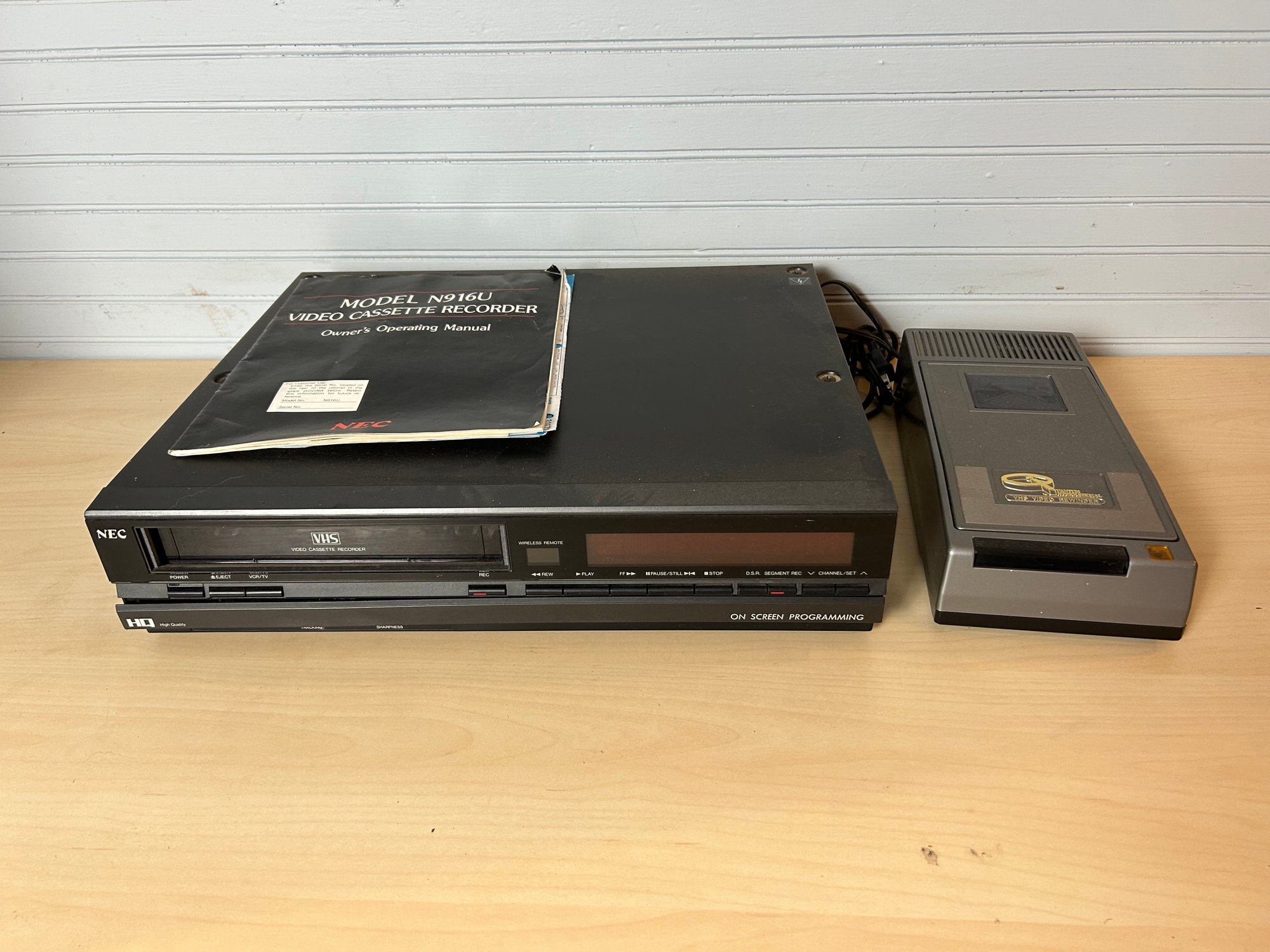 NEC Model N916U VHS Recorder & Quantum International VHS Video Rewinder #1084 | Auctionninja.com