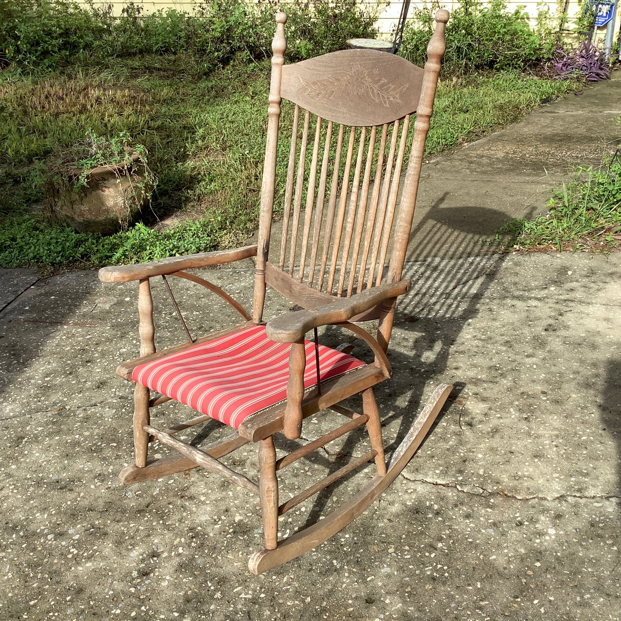 Antique Primitive Mid 1800s Rocking Chair, Single Family For 150 Years ...