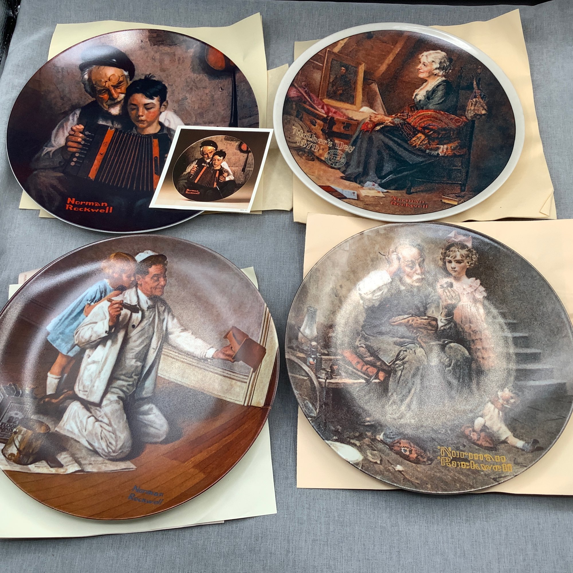 Norman Rockwell Plates With COA, The Painter, The Cobbler, Reflections ...