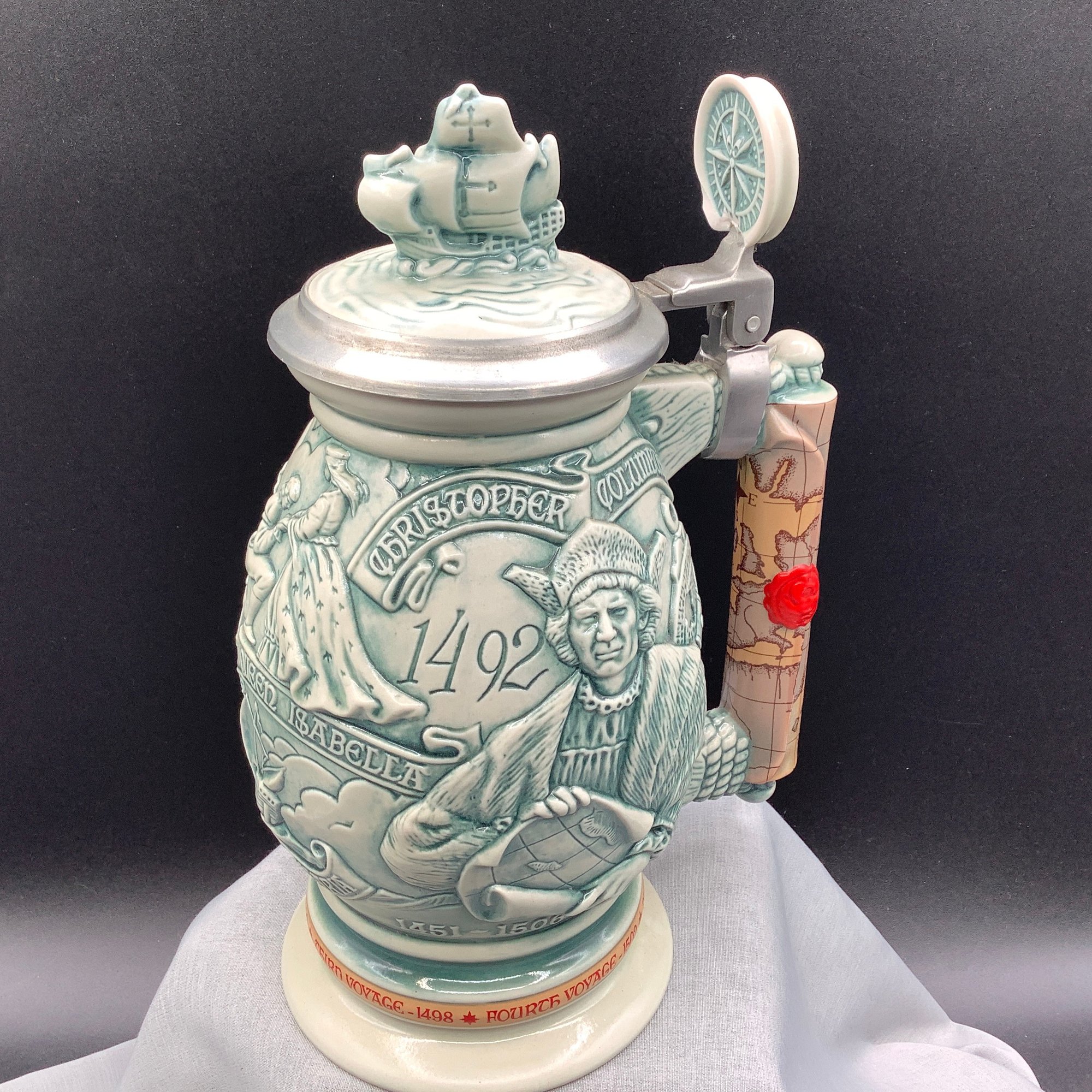 Christopher Columbus New World Stein, 1992 Made In Brazil By Ceramarte ...