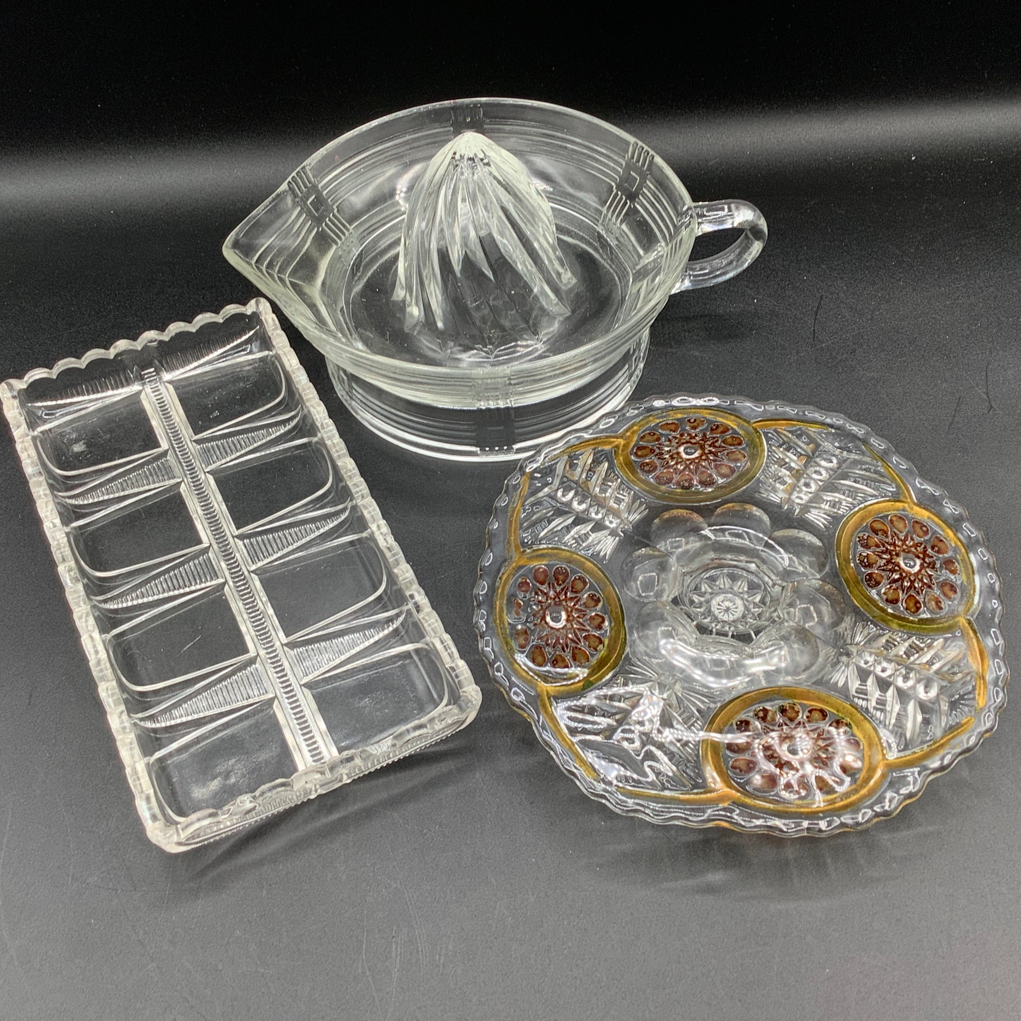 Mid Century Glass Juicer, Rare MCM Appetizer Dish, US Glass Cromwell ...
