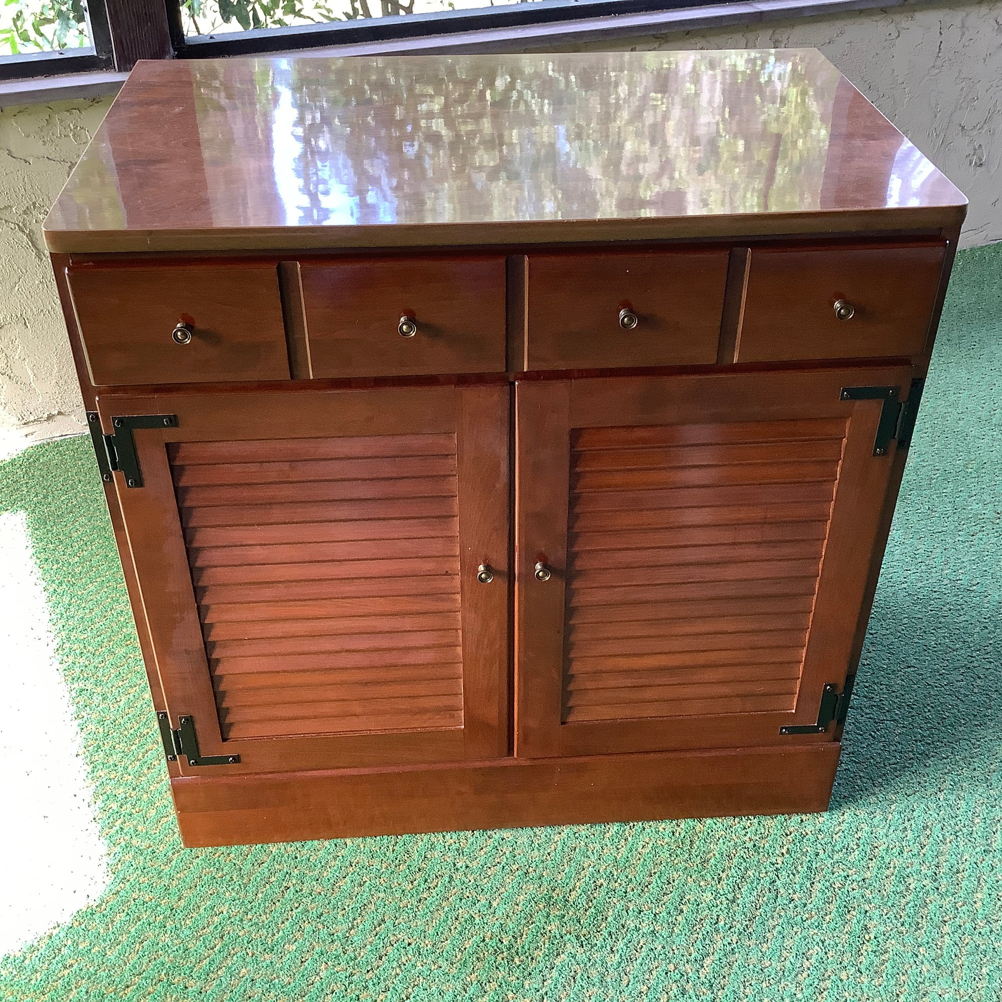 Ethan Allen Side Table With Drawer And Louvered Doors #6481 ...