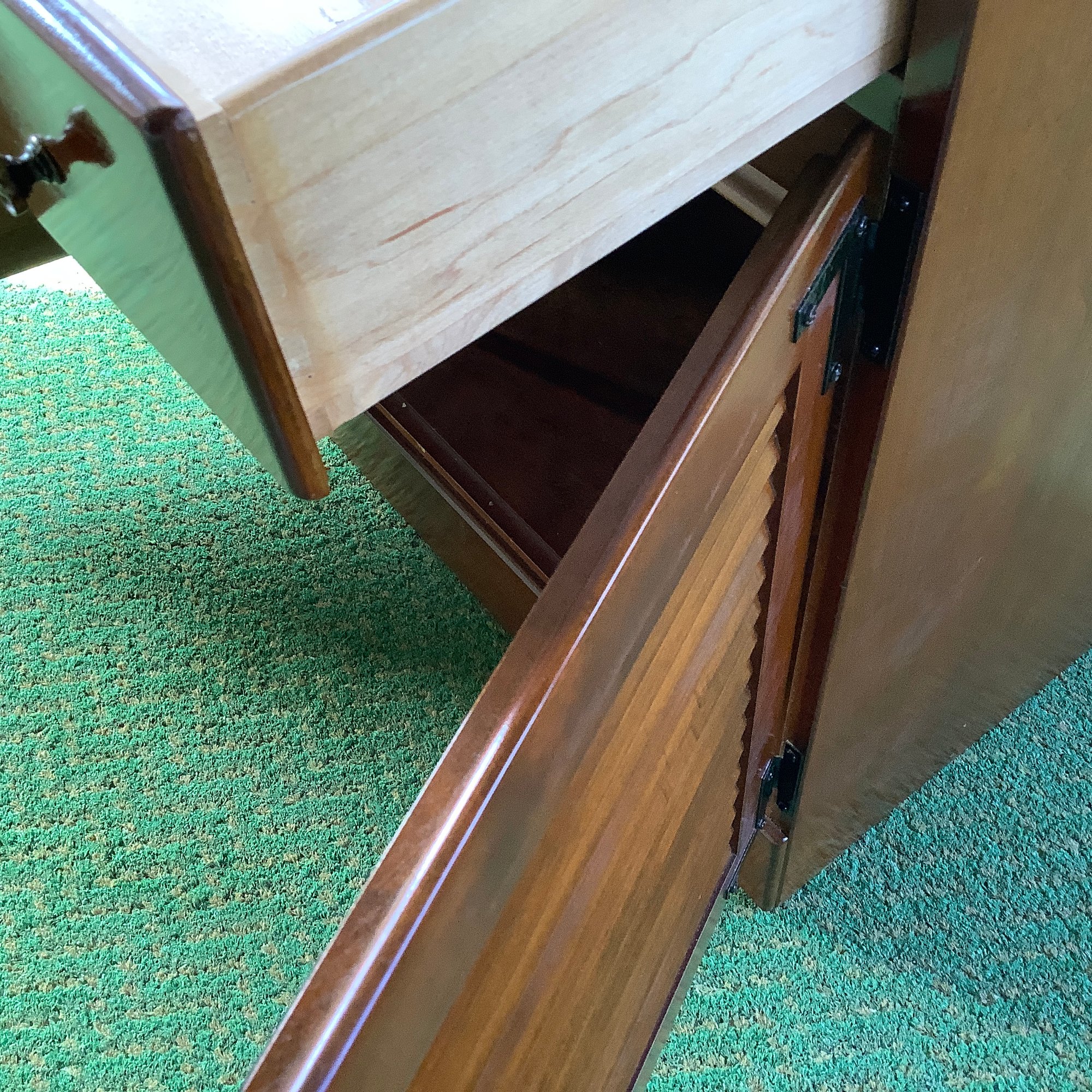 Ethan Allen Side Table With Drawer And Louvered Doors #6481 ...