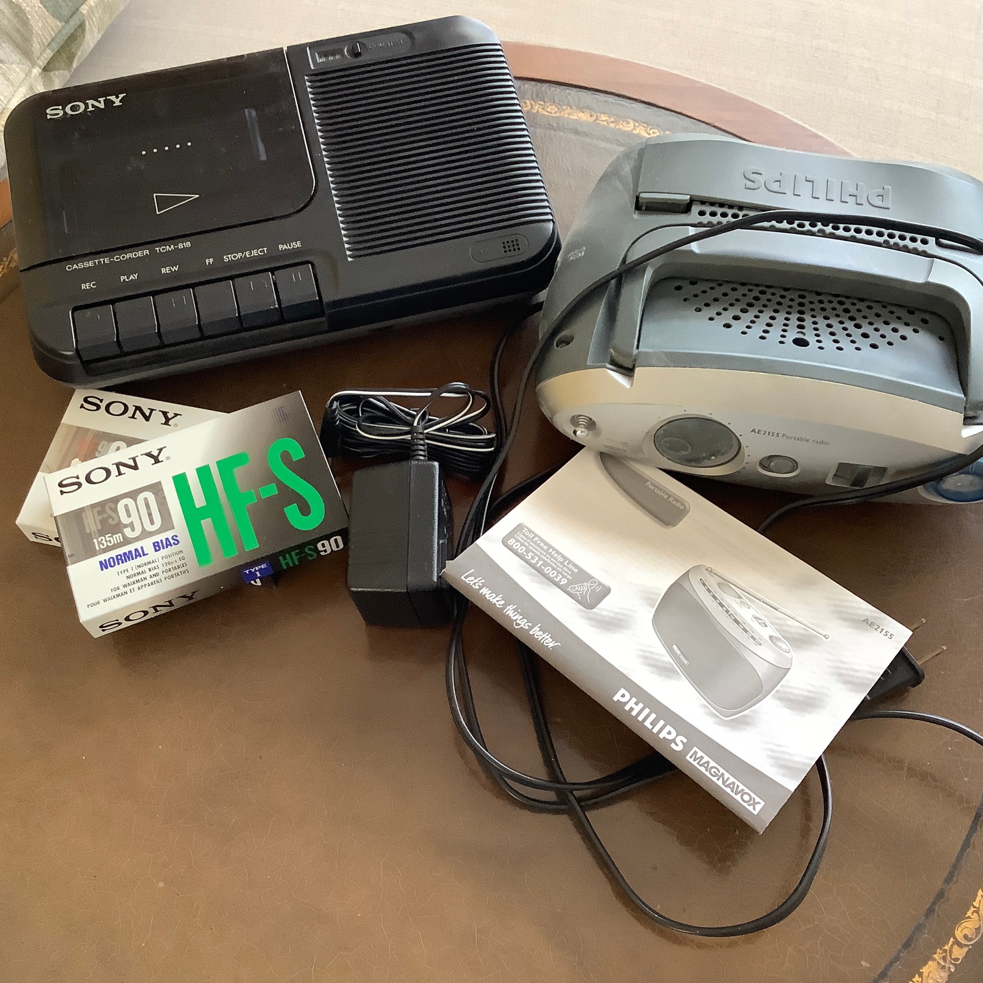 Sony Cassette Recorder And Phillips Magnavox Portable Radio And 2 ...