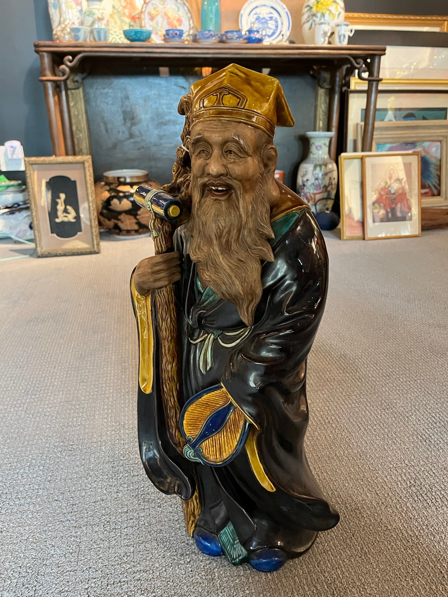 Large Early 20th Century Porcelain Of Chinese Religious Figure, Zhongli ...