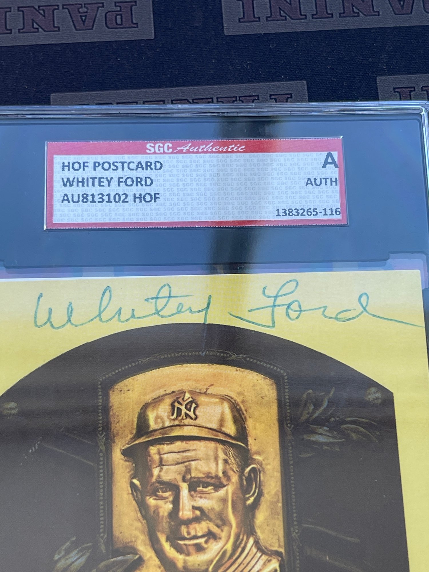 Whitey Ford Autographed Hall Of Fame Plaque Card Sgc Authentic ...