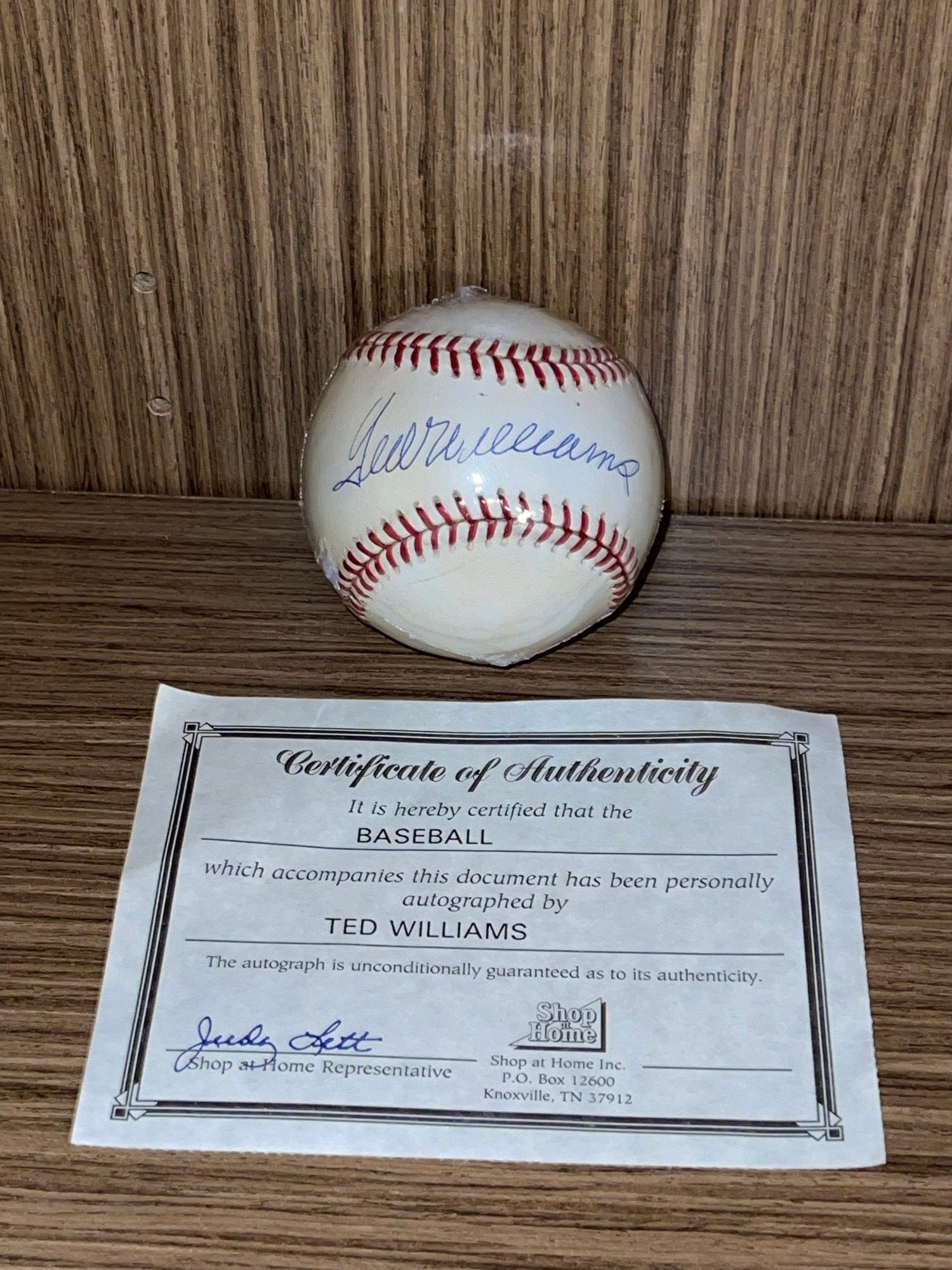 Ted Williams Autographed Baseball With COA #5597 | Auctionninja.com