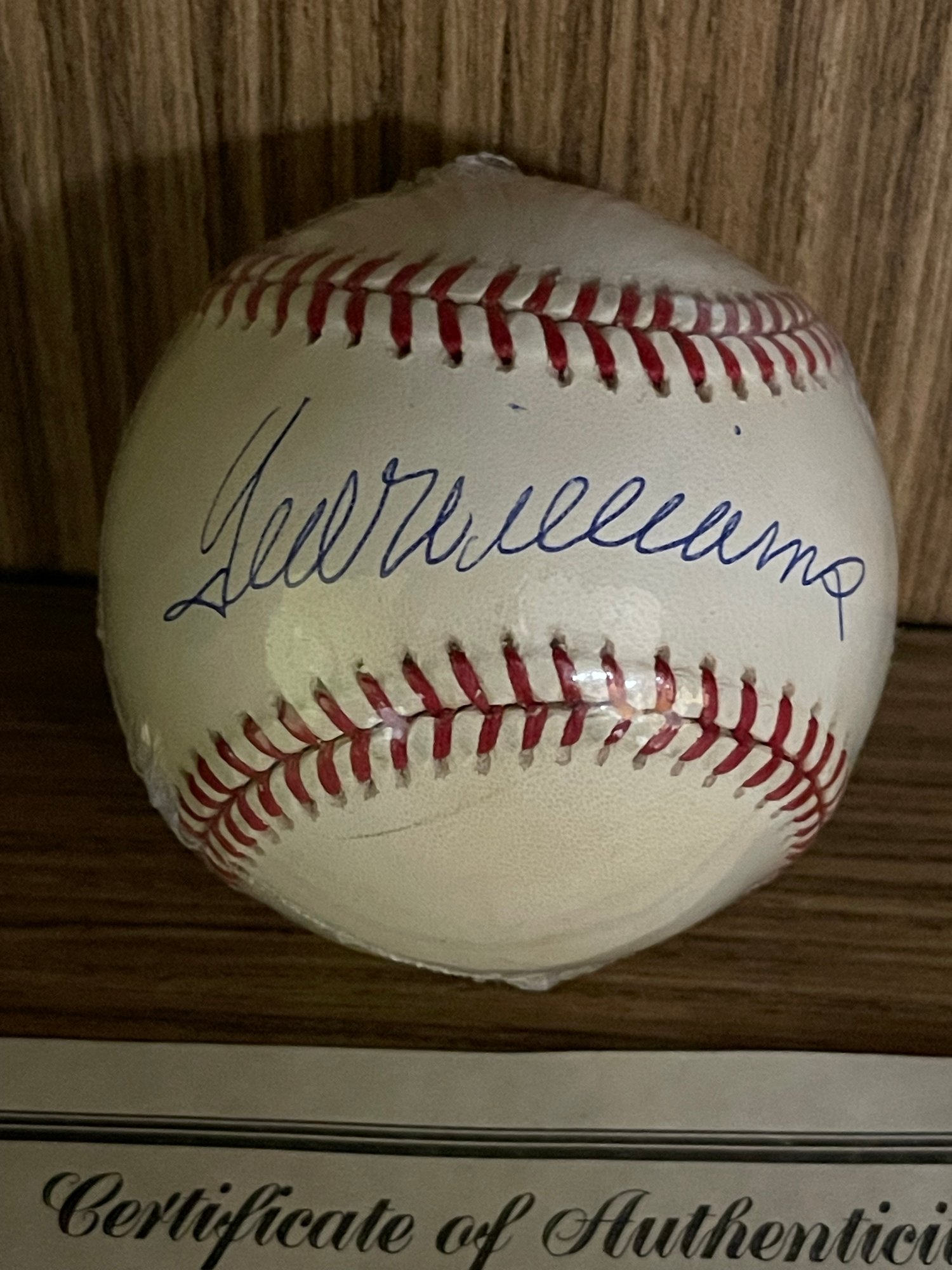 Ted Williams Autographed Baseball With COA #5597 | Auctionninja.com