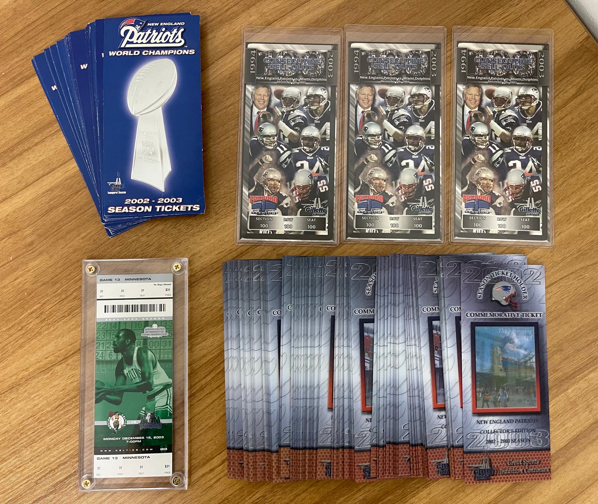 Lot Of 110 Commemorative Sports Tickets Patriots Celtics #9203 ...